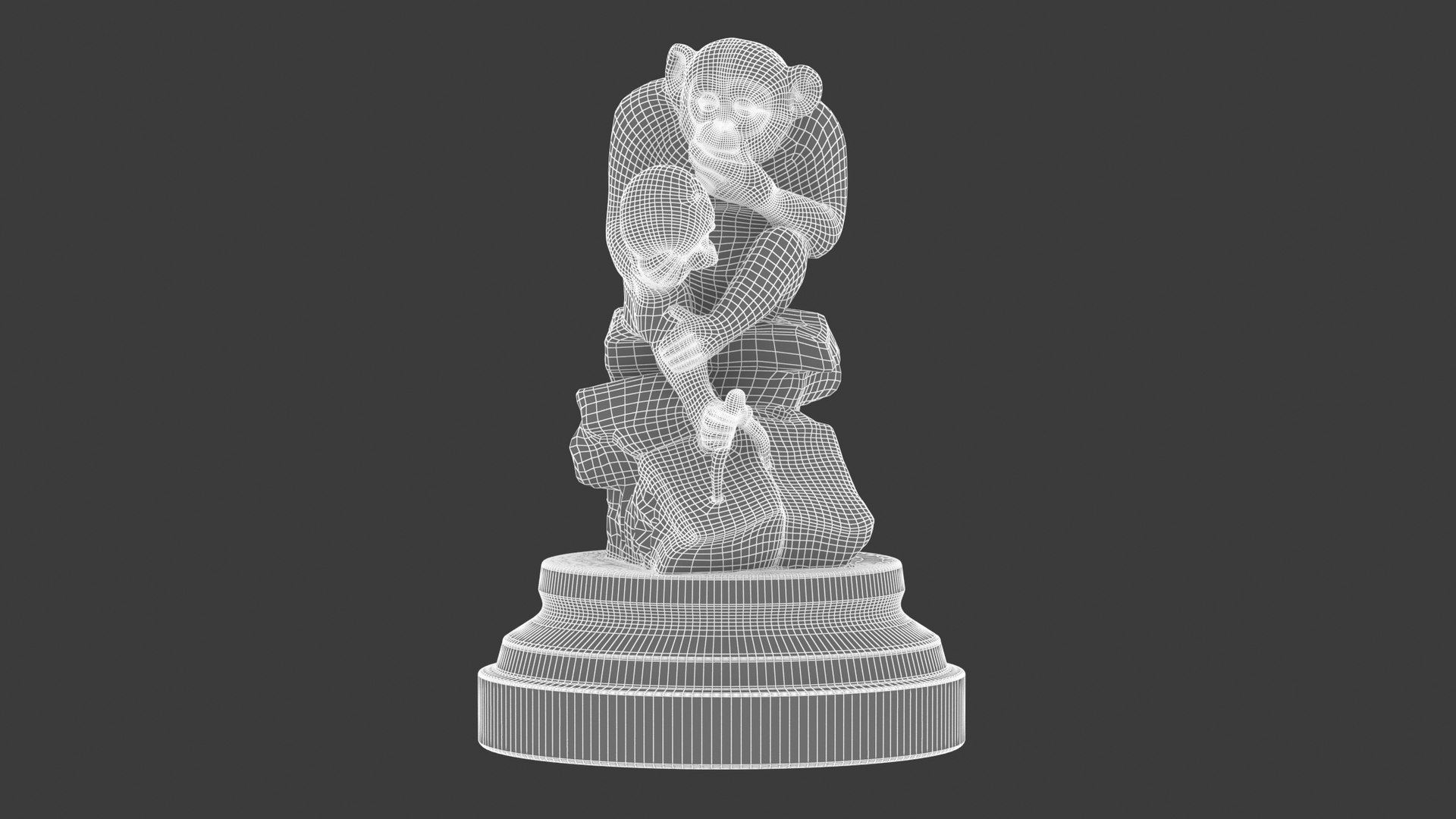 Philosophizing Monkey Low Poly PBR 3D Model - TurboSquid 2128744