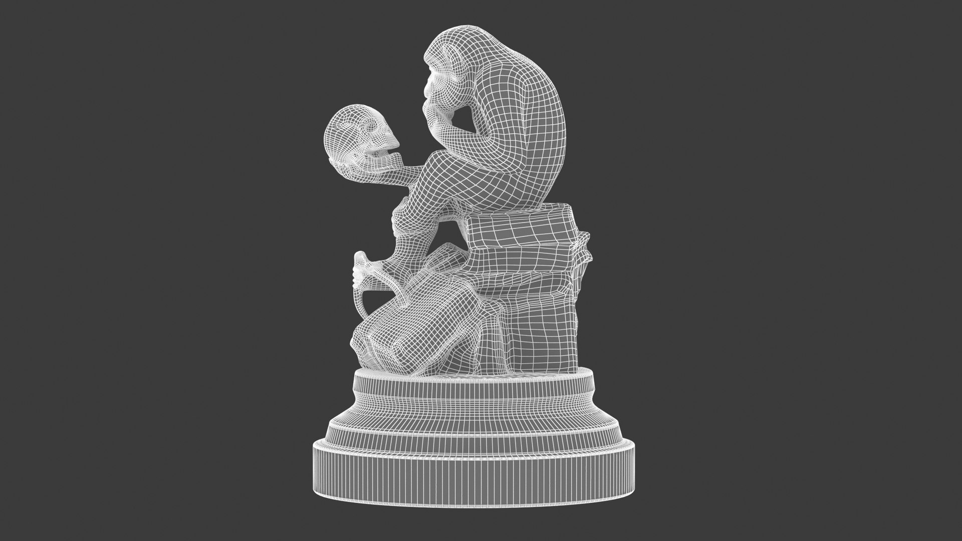 Philosophizing Monkey Low Poly PBR 3D Model - TurboSquid 2128744