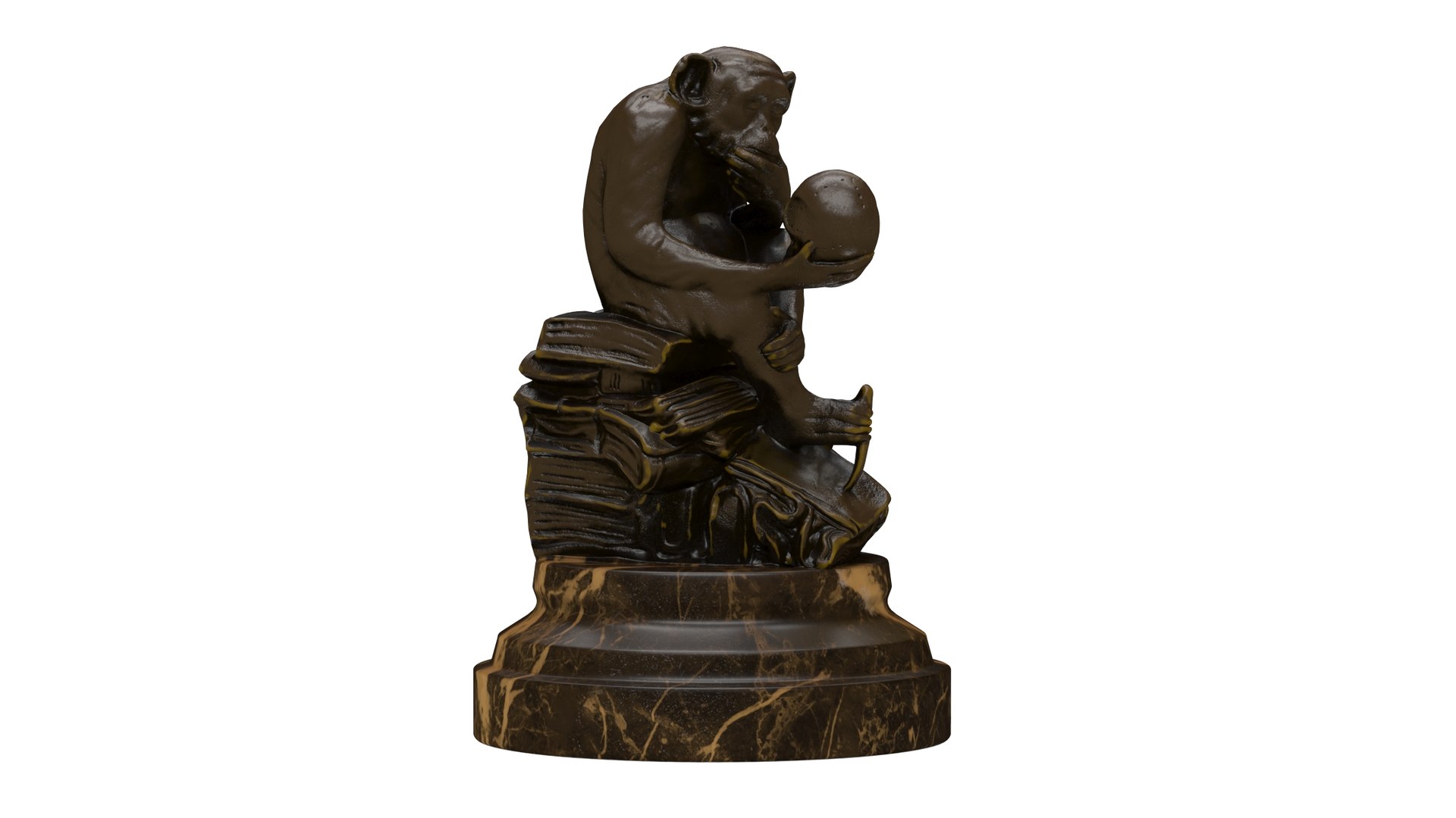 Philosophizing Monkey Low Poly PBR 3D Model - TurboSquid 2128744