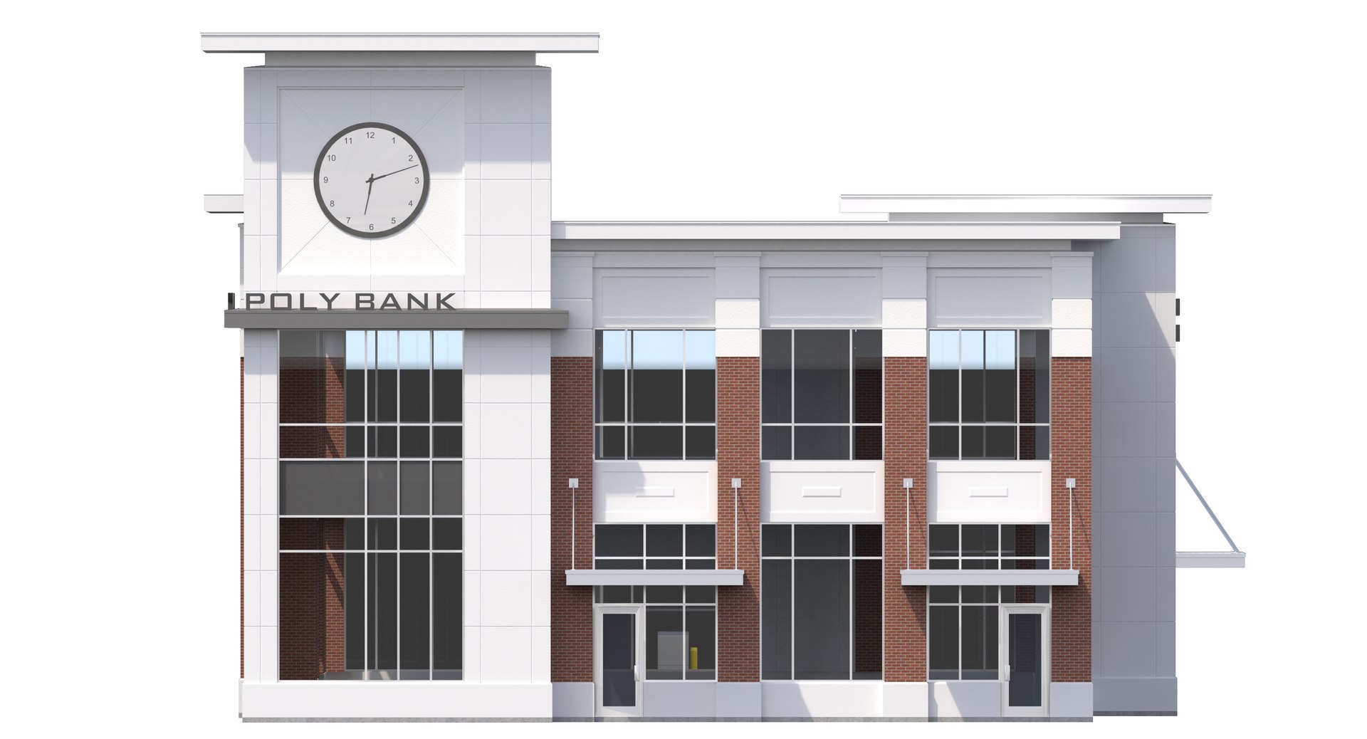 Commercial Bank Building Drive Model - TurboSquid 1294500