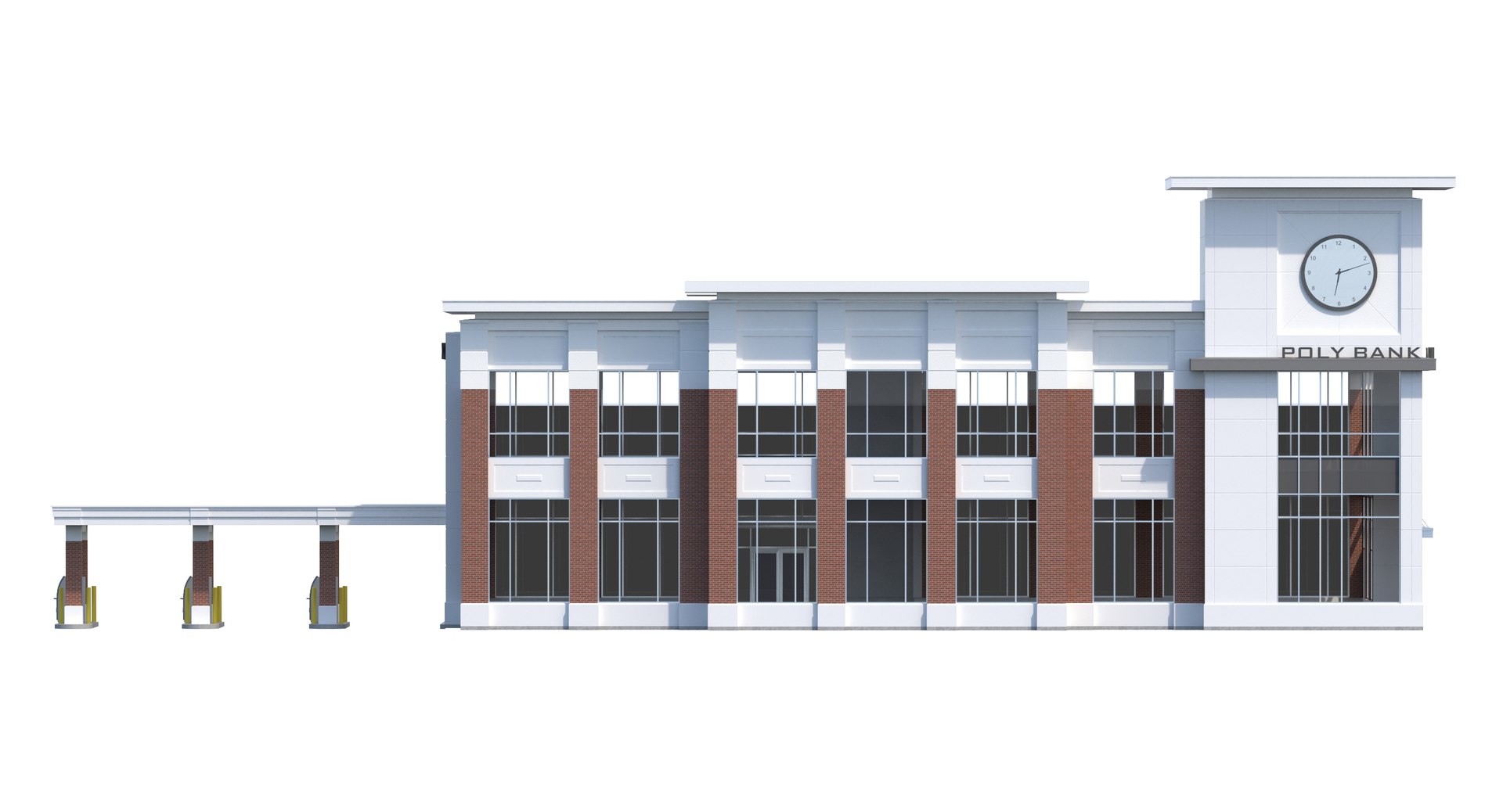 Commercial Bank Building Drive Model - TurboSquid 1294500