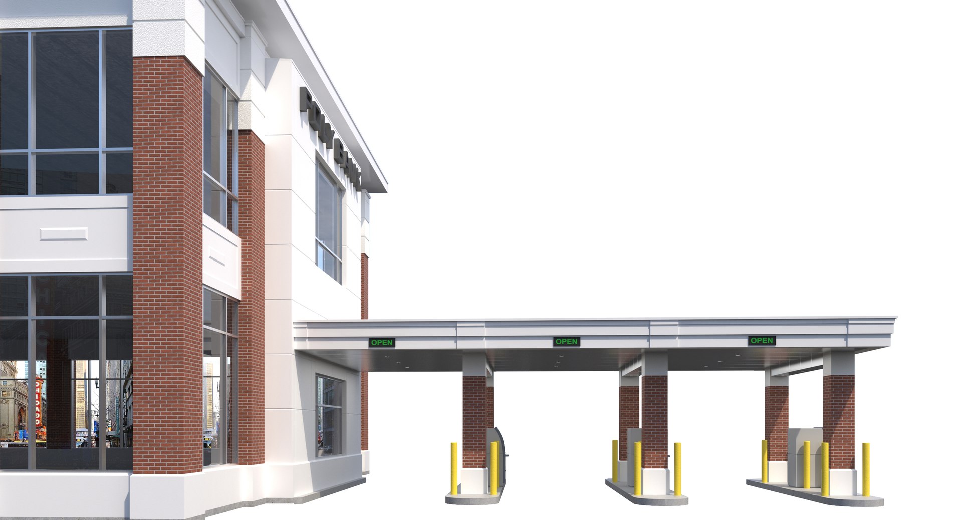 Commercial Bank Building Drive Model - TurboSquid 1294500