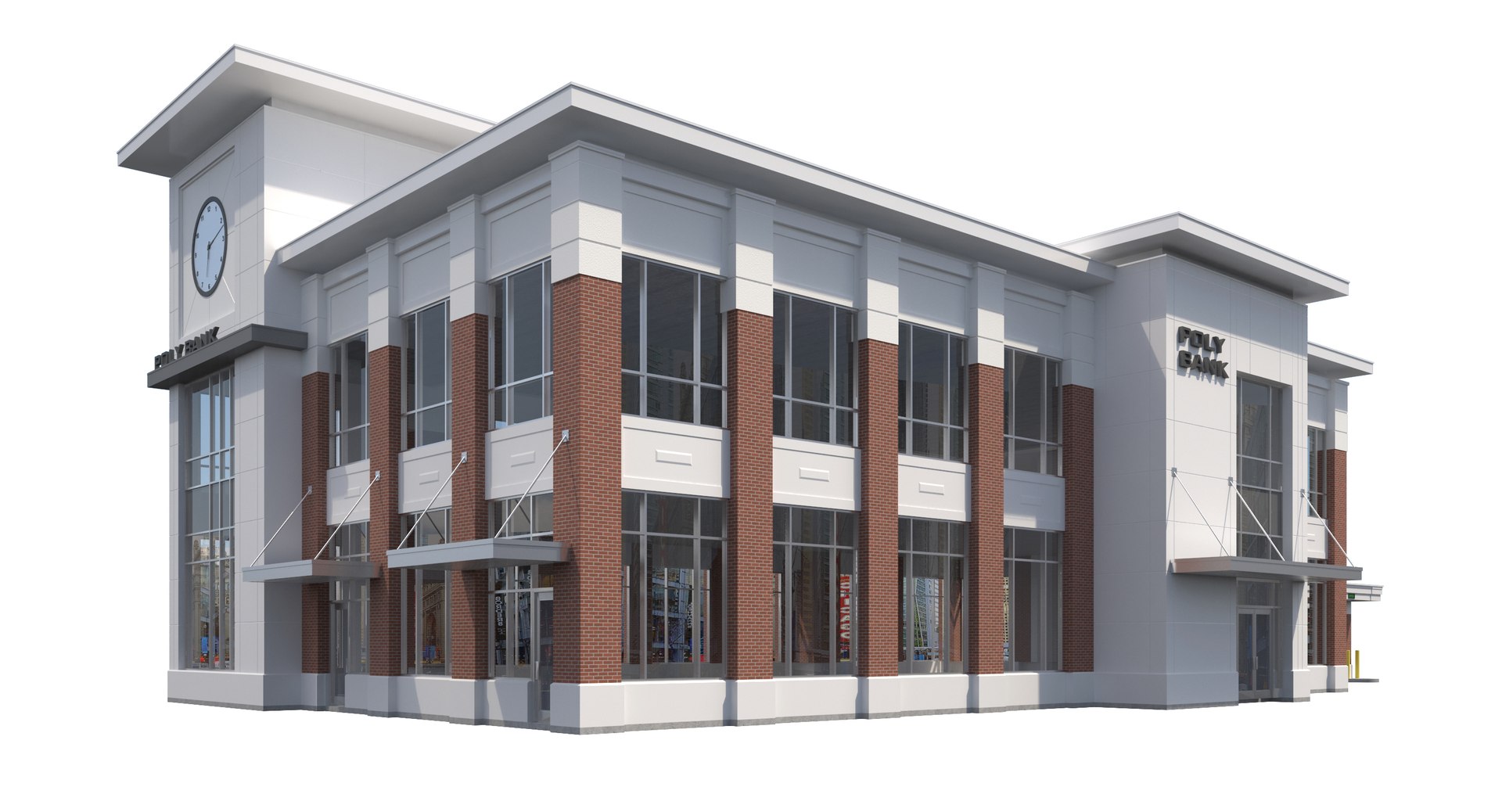 Commercial Bank Building Drive Model - TurboSquid 1294500