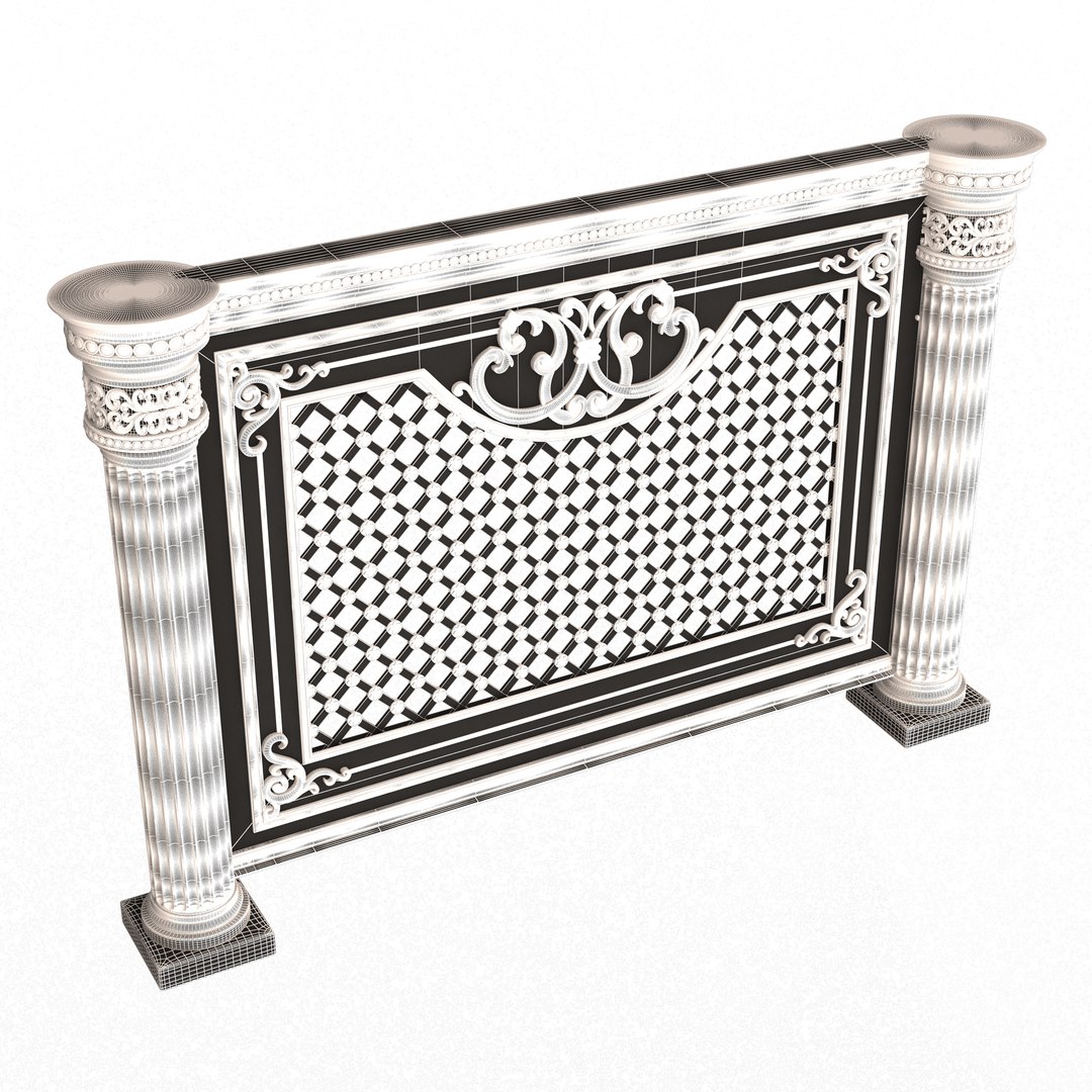 Radiator Cover Decorative Screening Grille Panel 010 3D Model ...