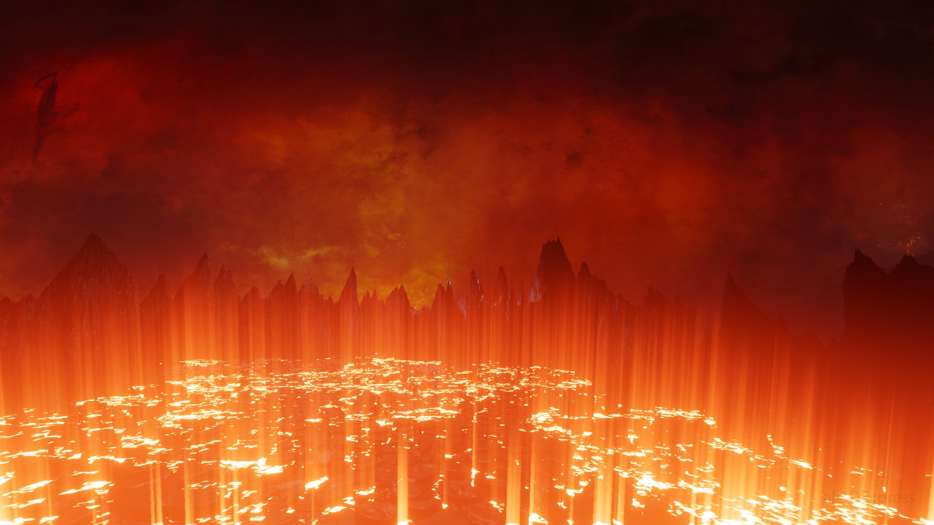 3D Large Scale Hell with flowing Lava - TurboSquid 2089258