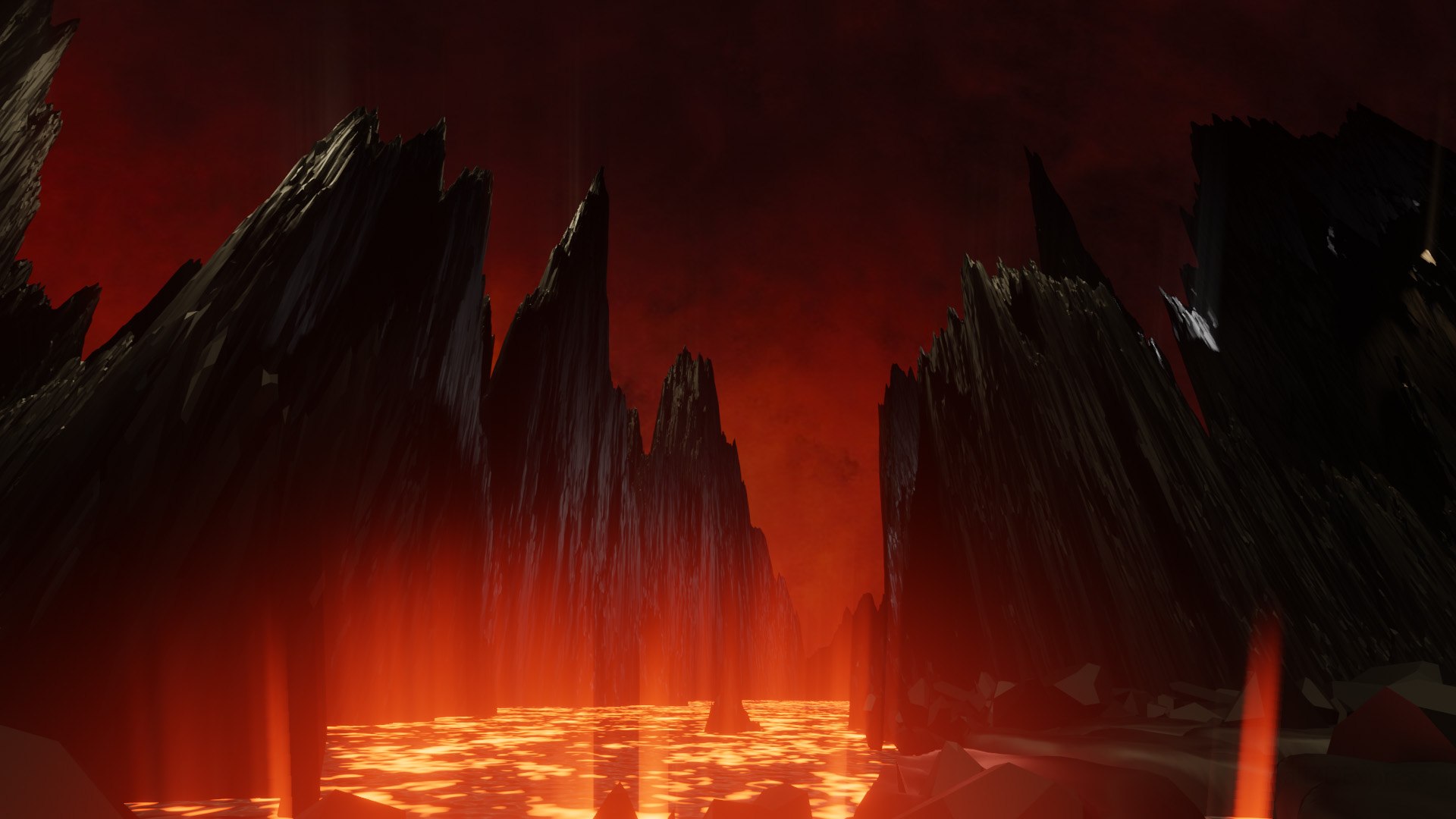 3D Large Scale Hell with flowing Lava - TurboSquid 2089258