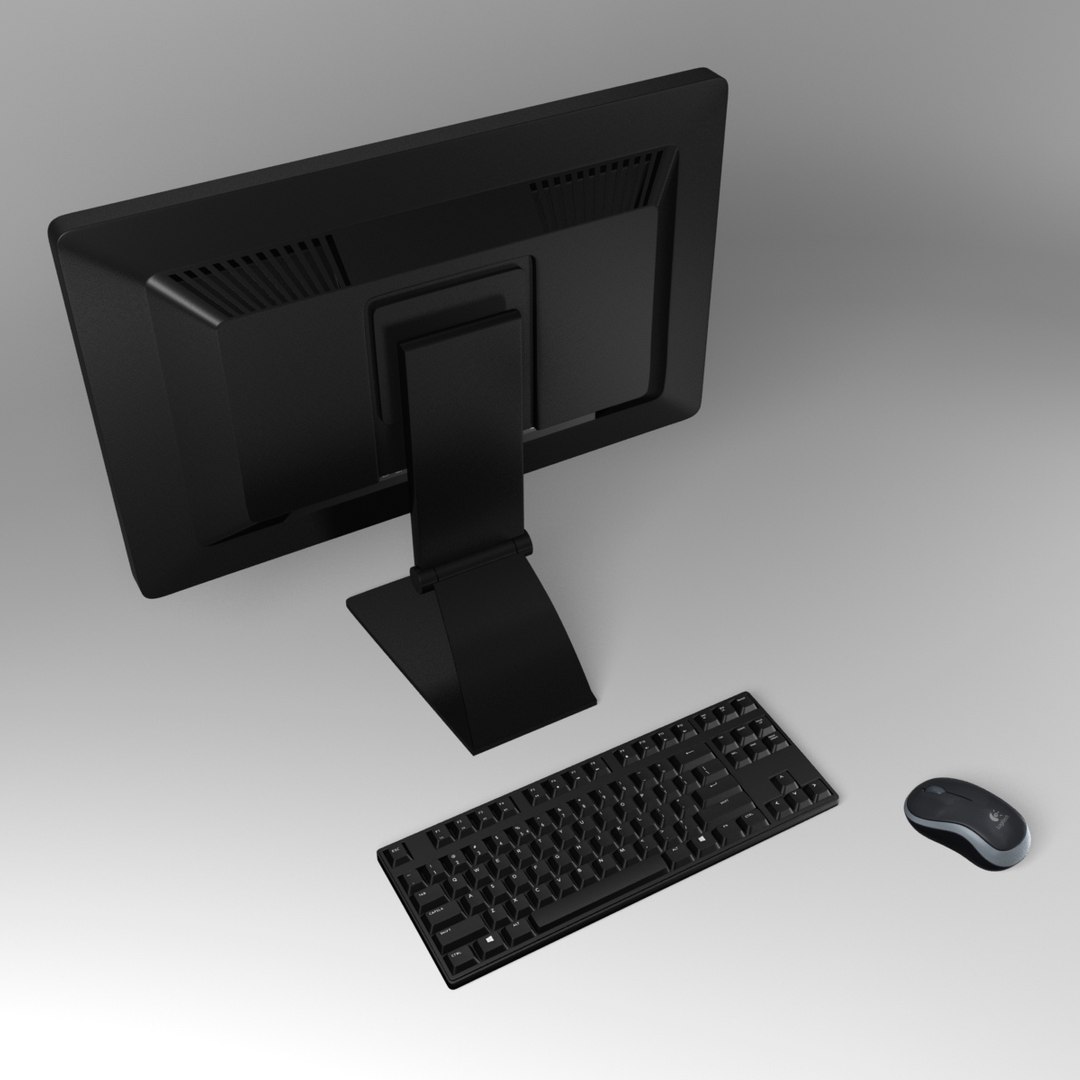 3D Model Computer Set Monitor Keyboard - TurboSquid 1206959
