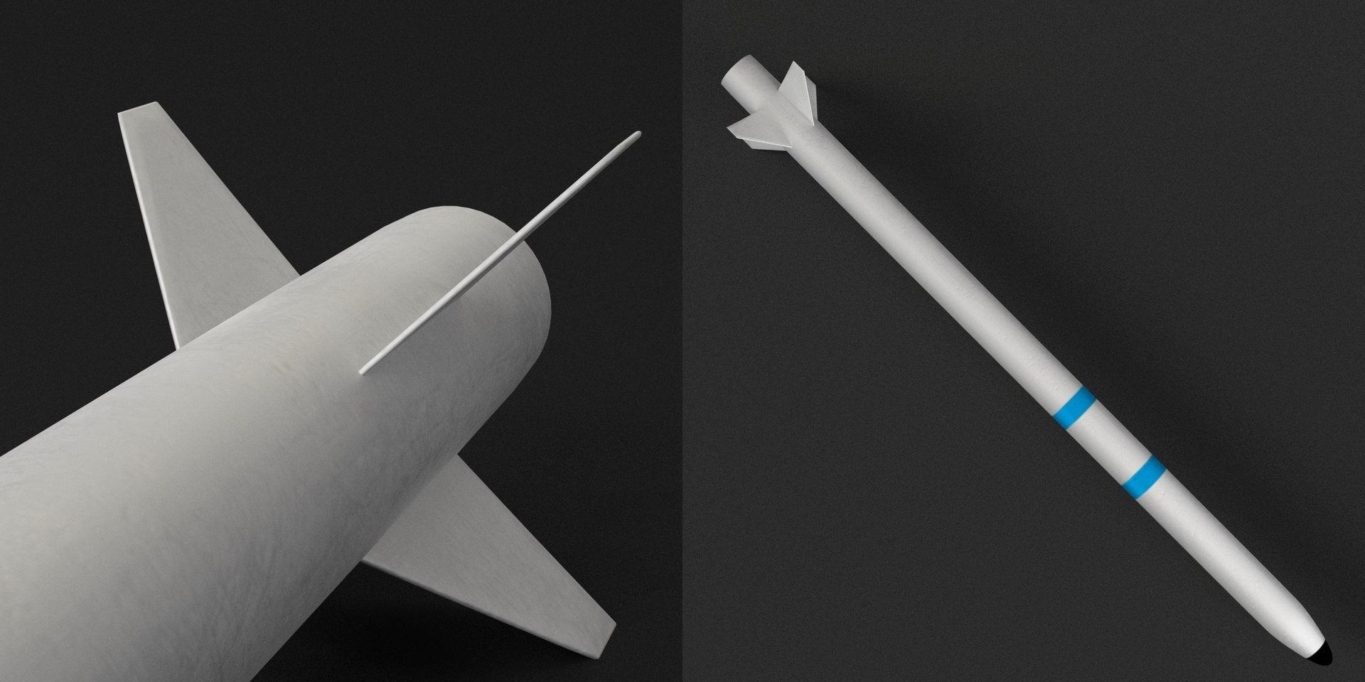 pbr uv-textured aim-132 asraam 3d max