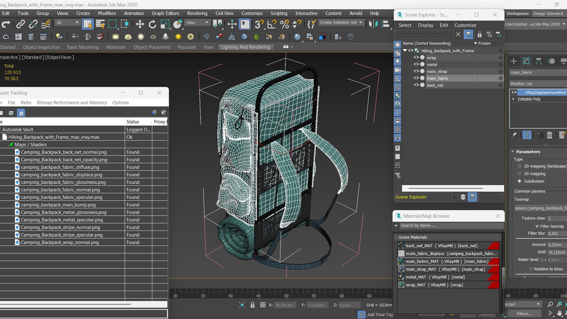 3D Hiking Backpack With Frame Model - TurboSquid 2410864