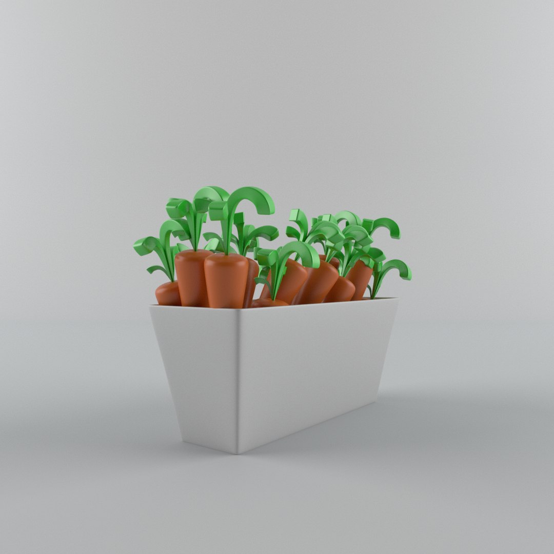 Cartoon carrot 3D model - TurboSquid 1246498