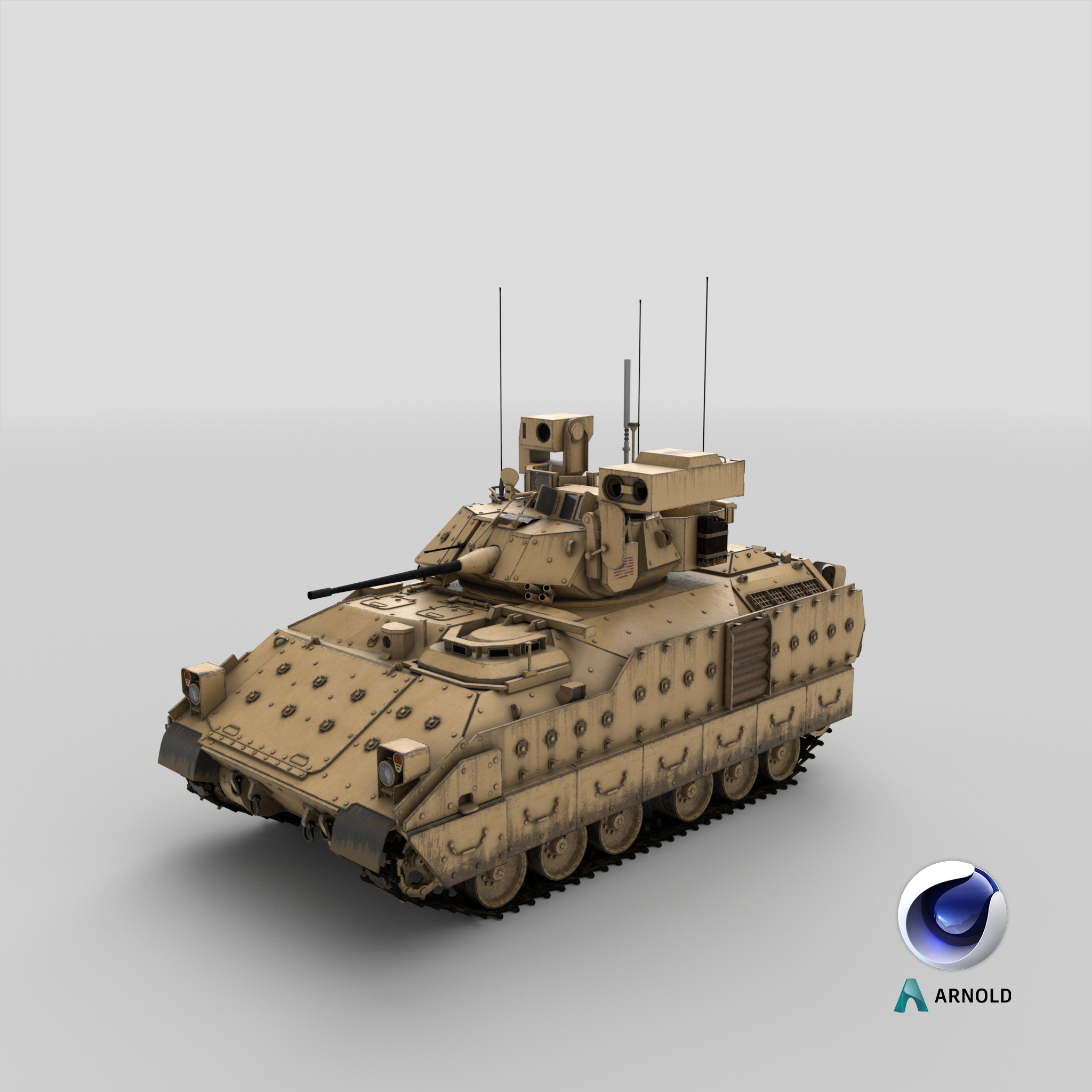 Bradley m2a3 tank 3D model - TurboSquid 1422715
