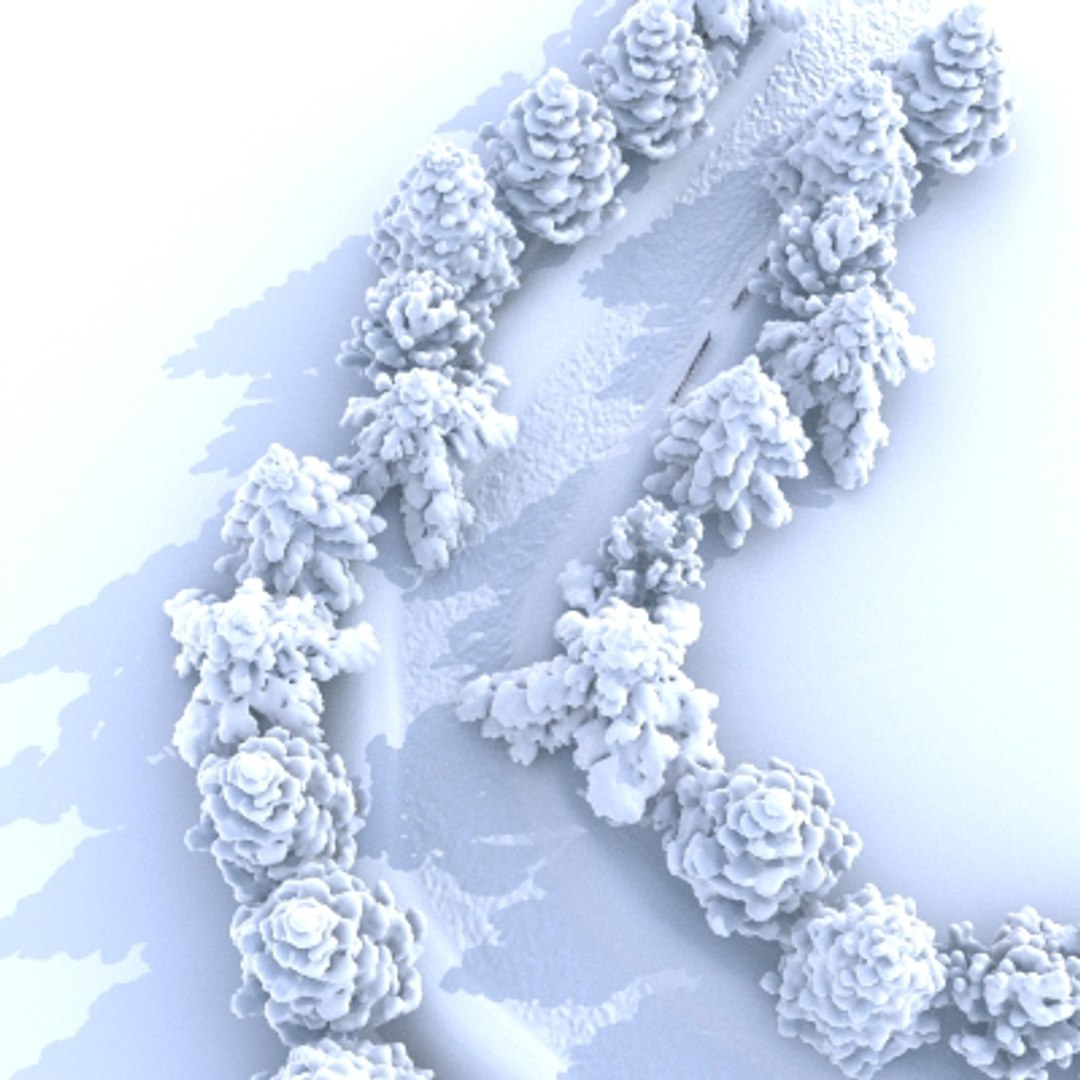 3d Winter Conifer Forest Snow Model