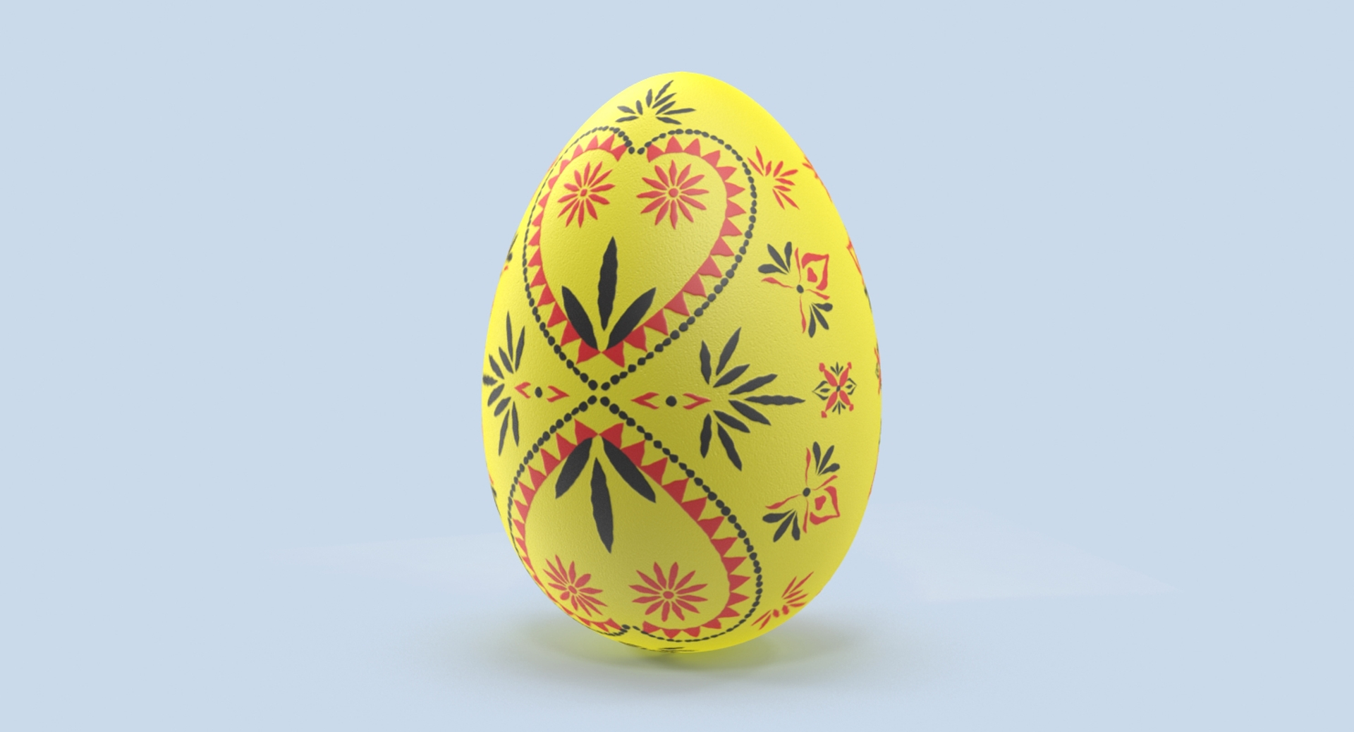 3d German Easter Egg Yellow