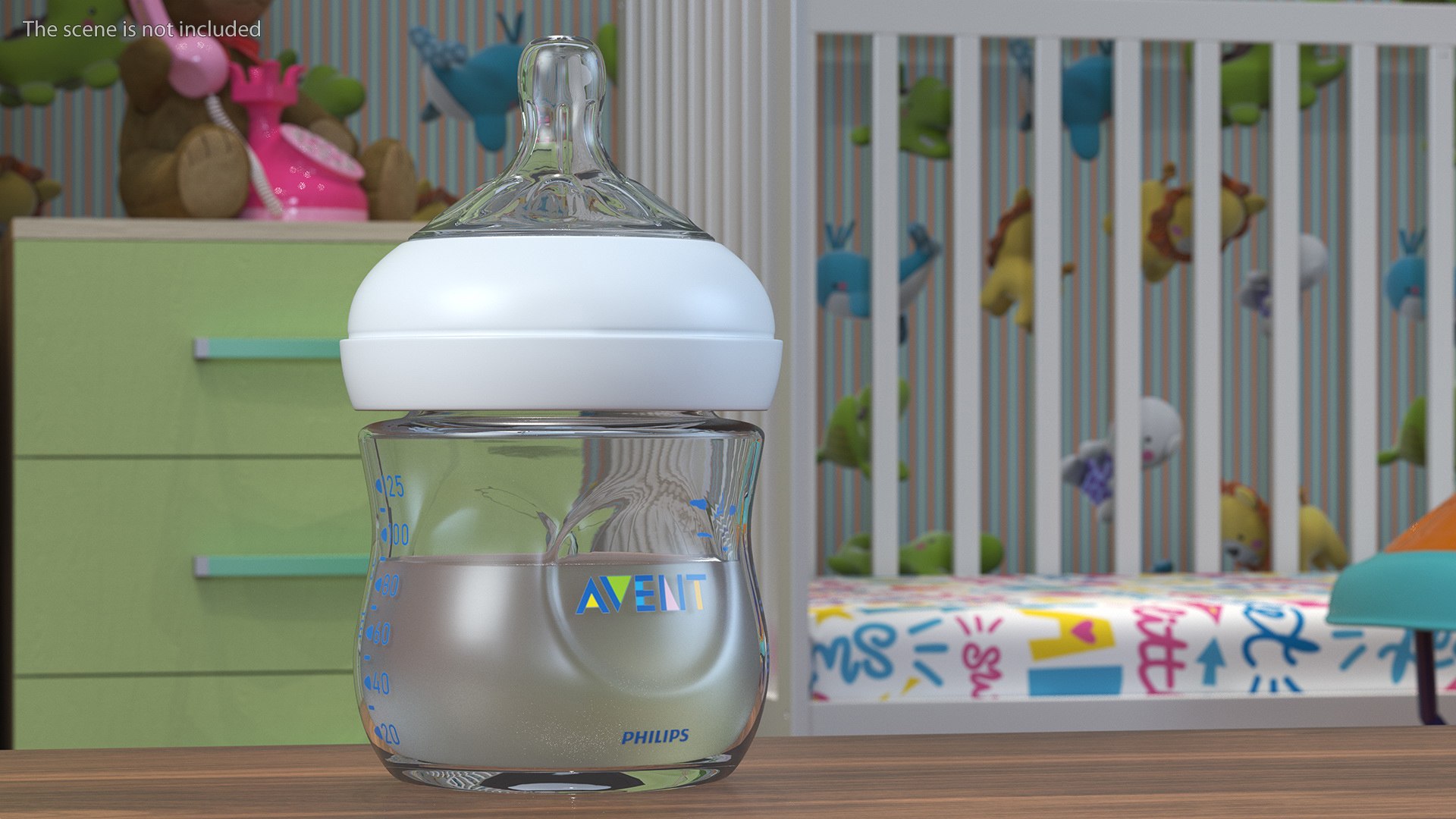 3D model Philips Avent Baby Bottle with Milk and Nipple - TurboSquid ...