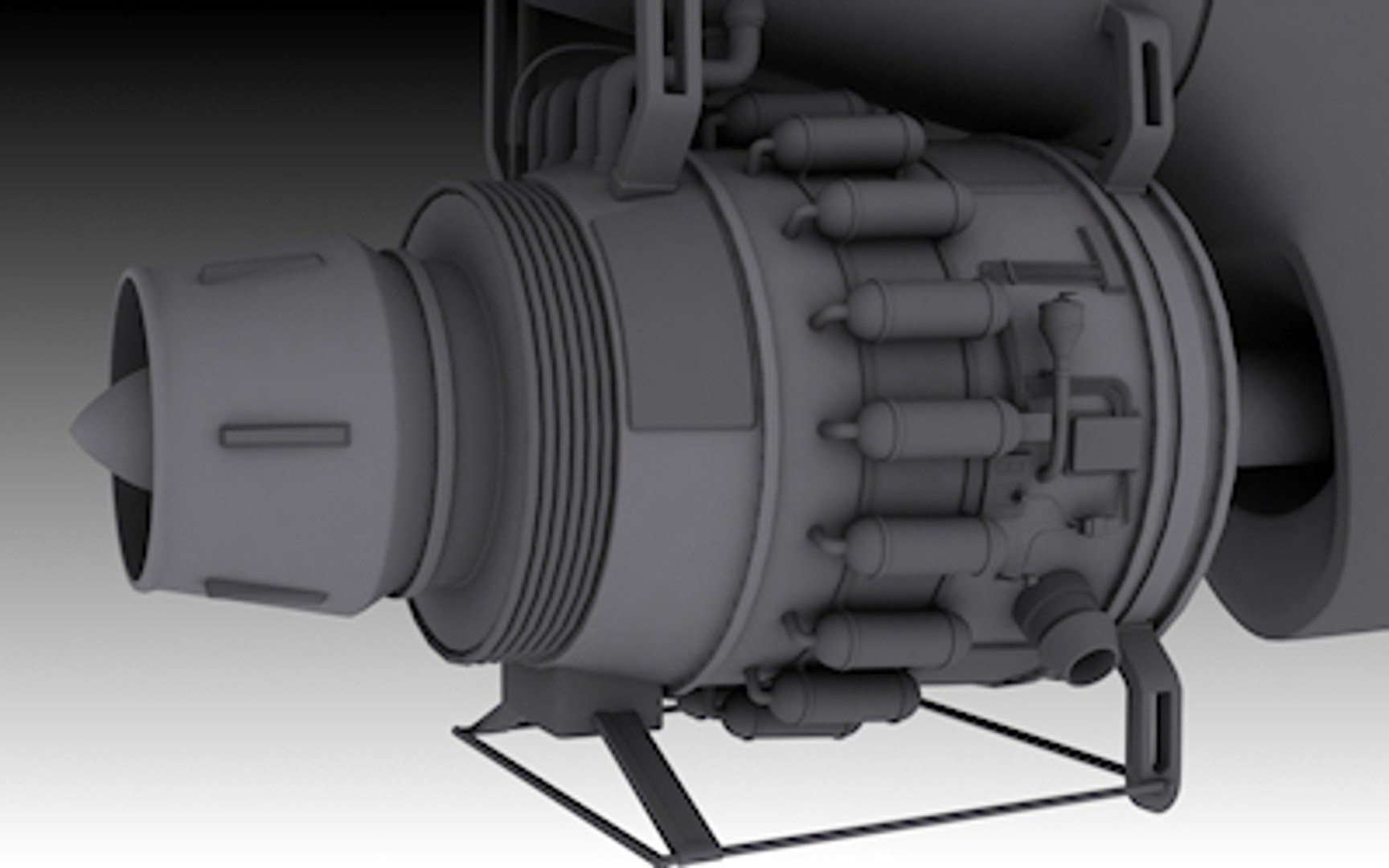 3d Hi-poly Jet Engine