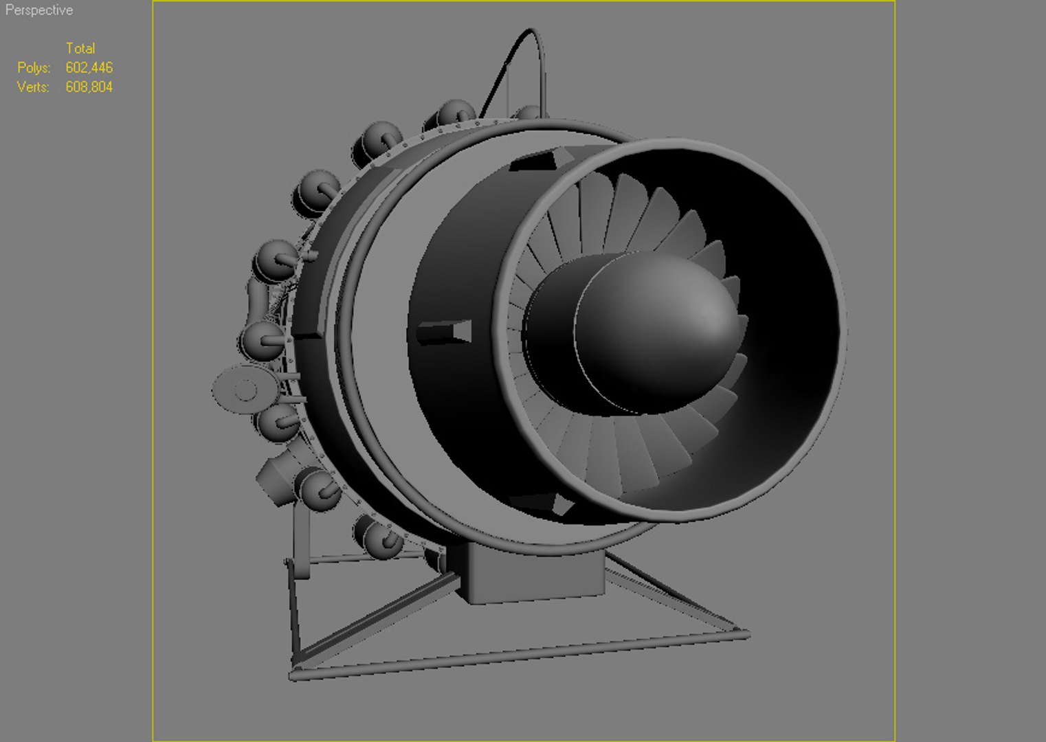 3d Hi-poly Jet Engine