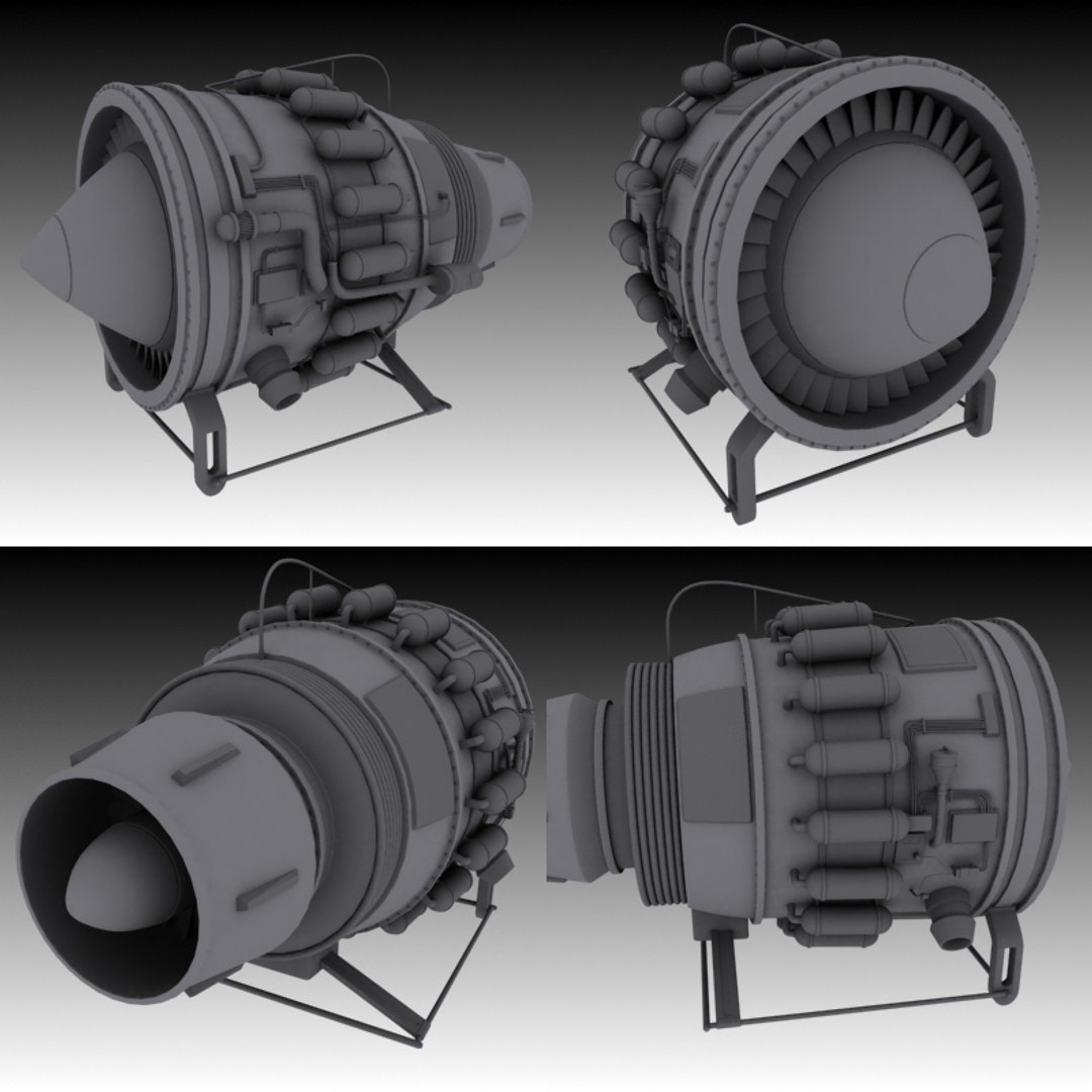 3d Hi-poly Jet Engine