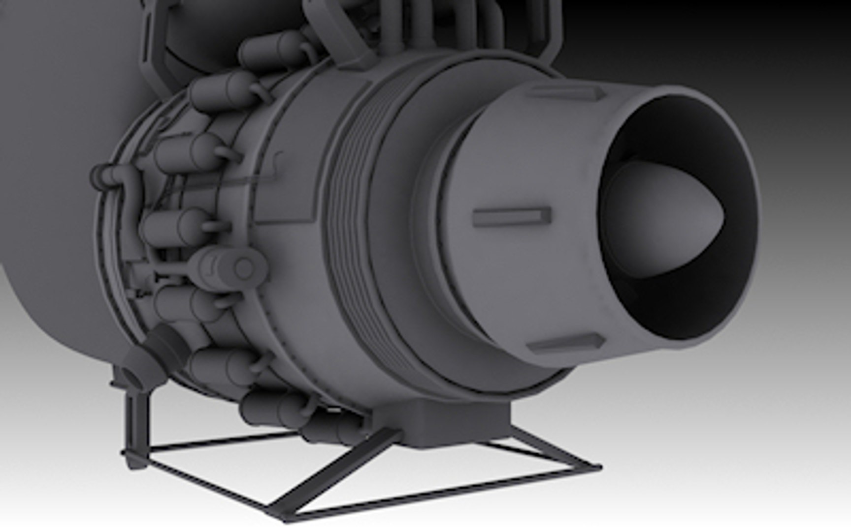 3d Hi-poly Jet Engine