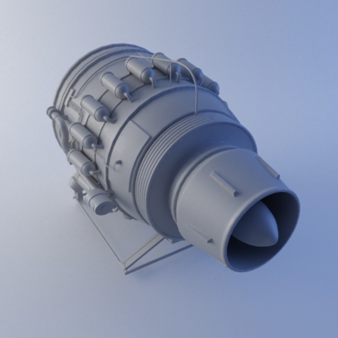 3d Hi-poly Jet Engine