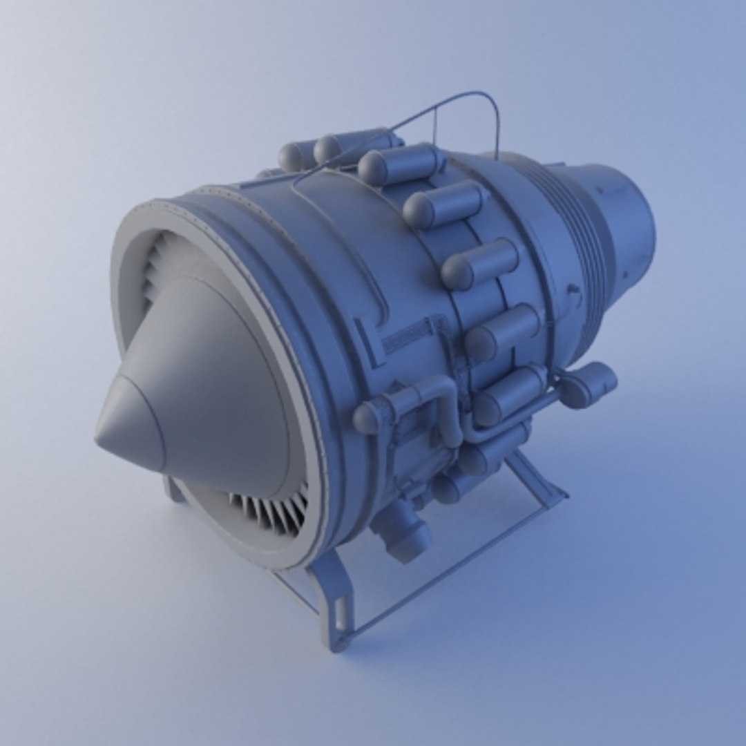 3d Hi-poly Jet Engine