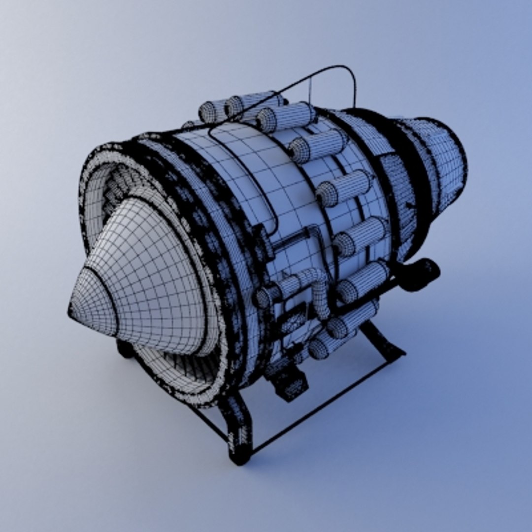 3d Hi-poly Jet Engine