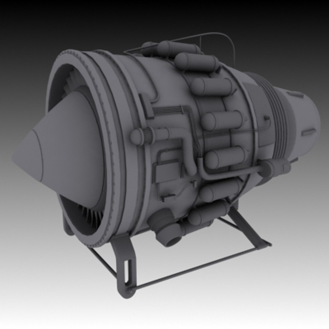 3d Hi-poly Jet Engine