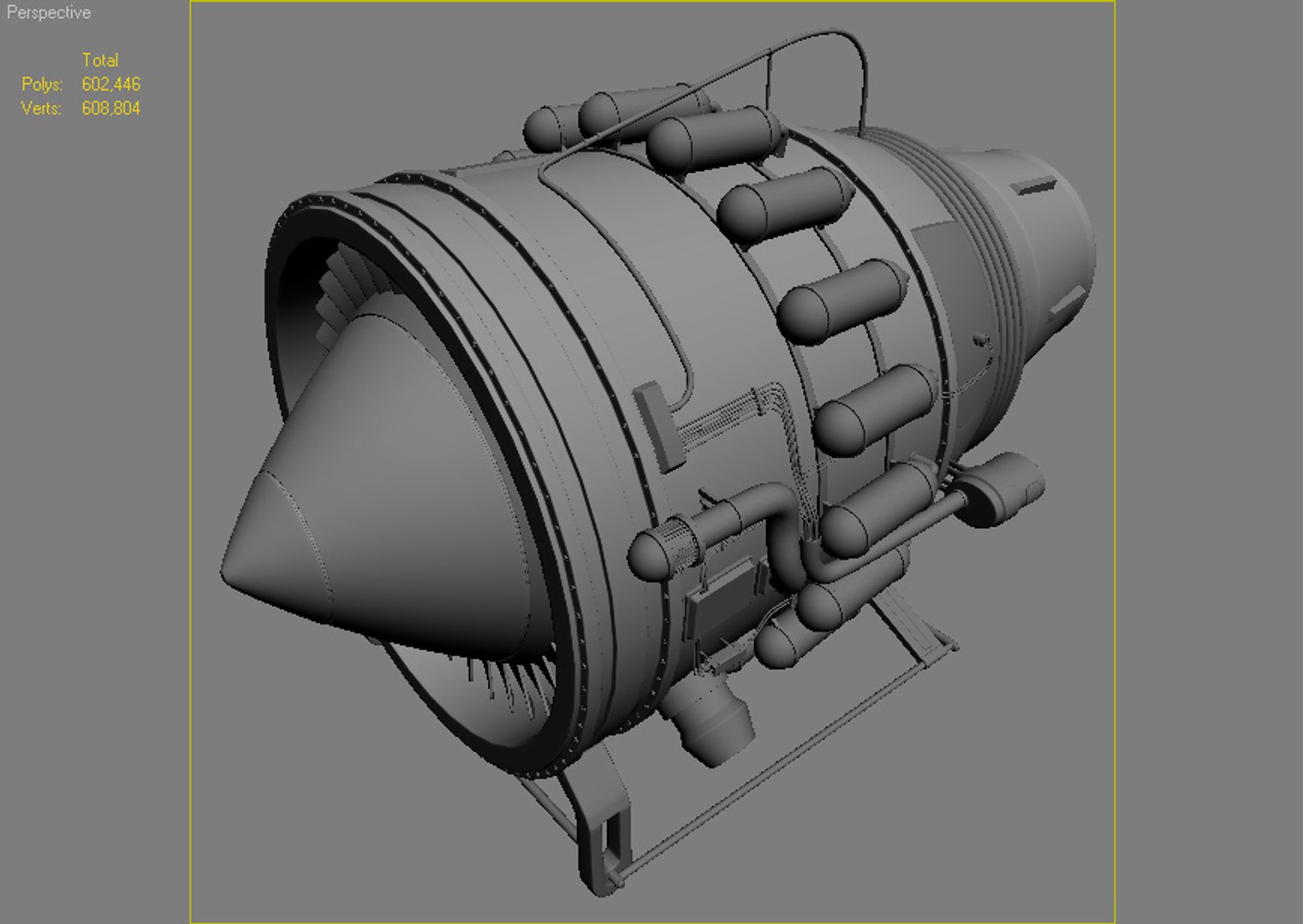 3d Hi-poly Jet Engine