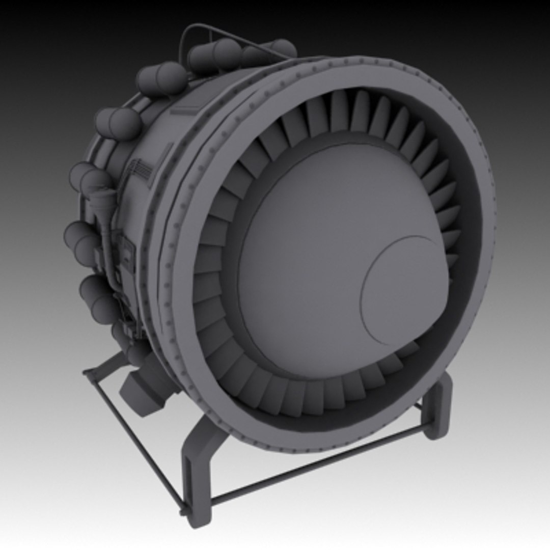 3d Hi-poly Jet Engine