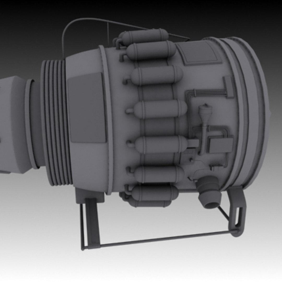 3d Hi-poly Jet Engine