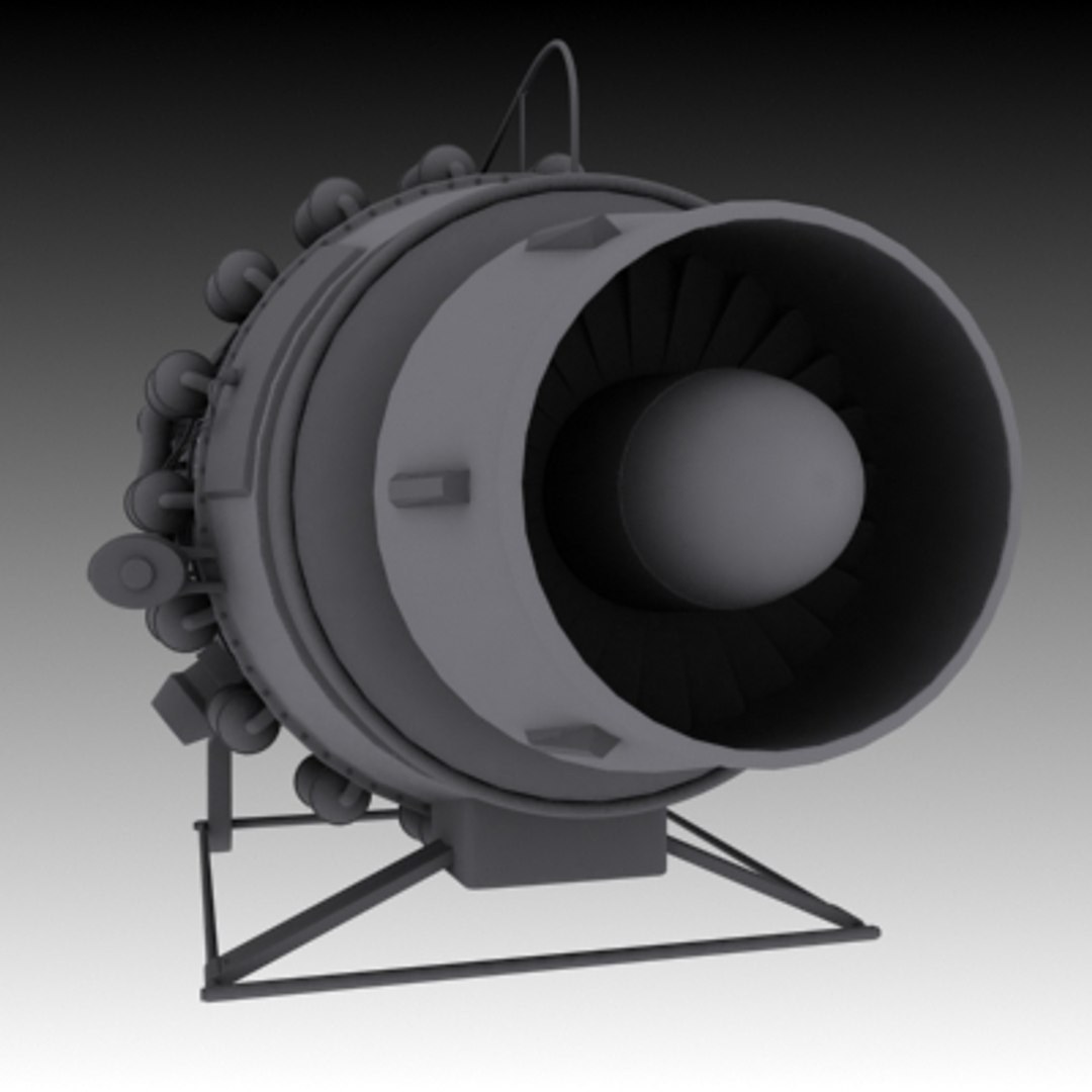 3d Hi-poly Jet Engine
