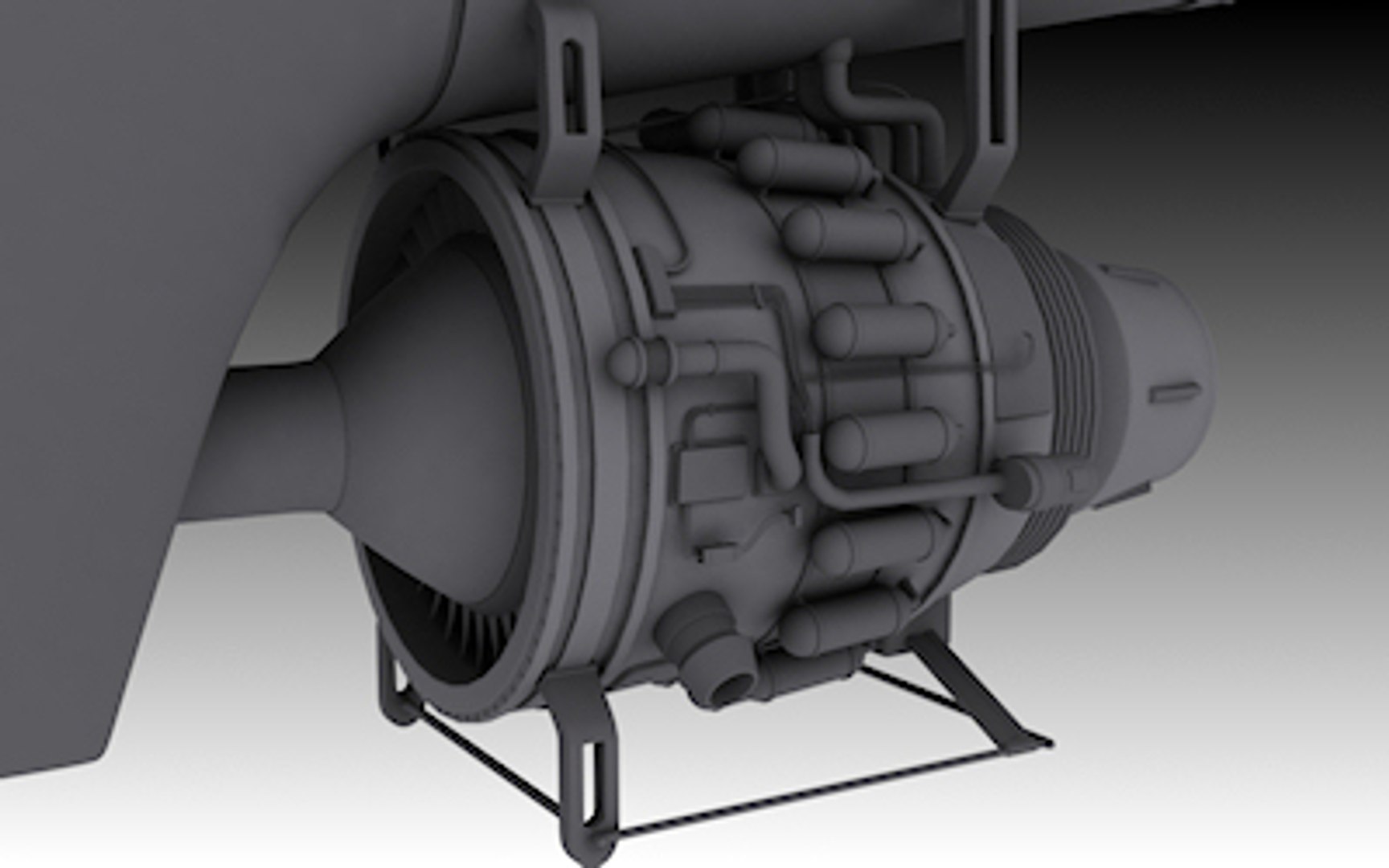 3d Hi-poly Jet Engine