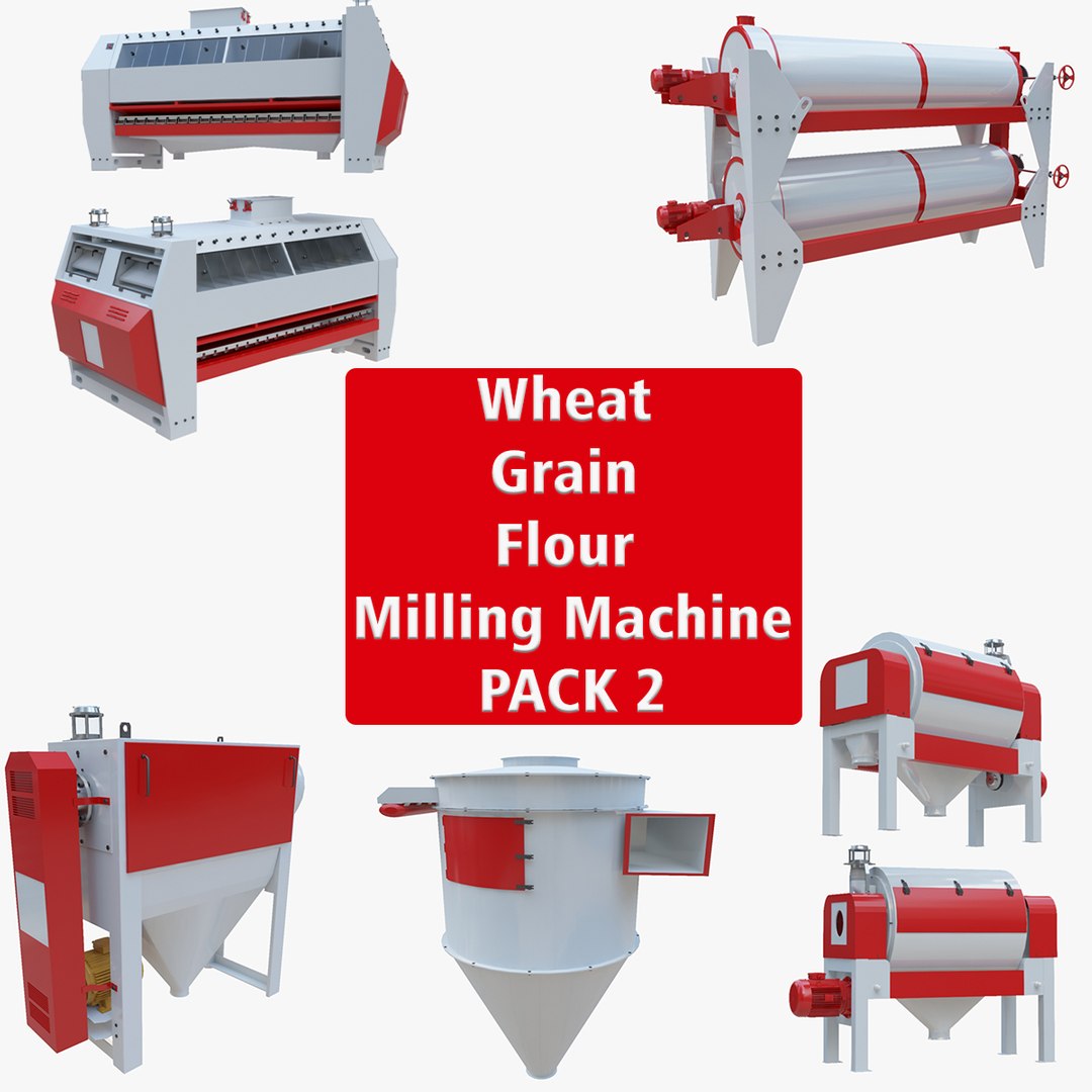 3D Wheat Grain Flour Milling Machine PACK 2 - TurboSquid 1964514