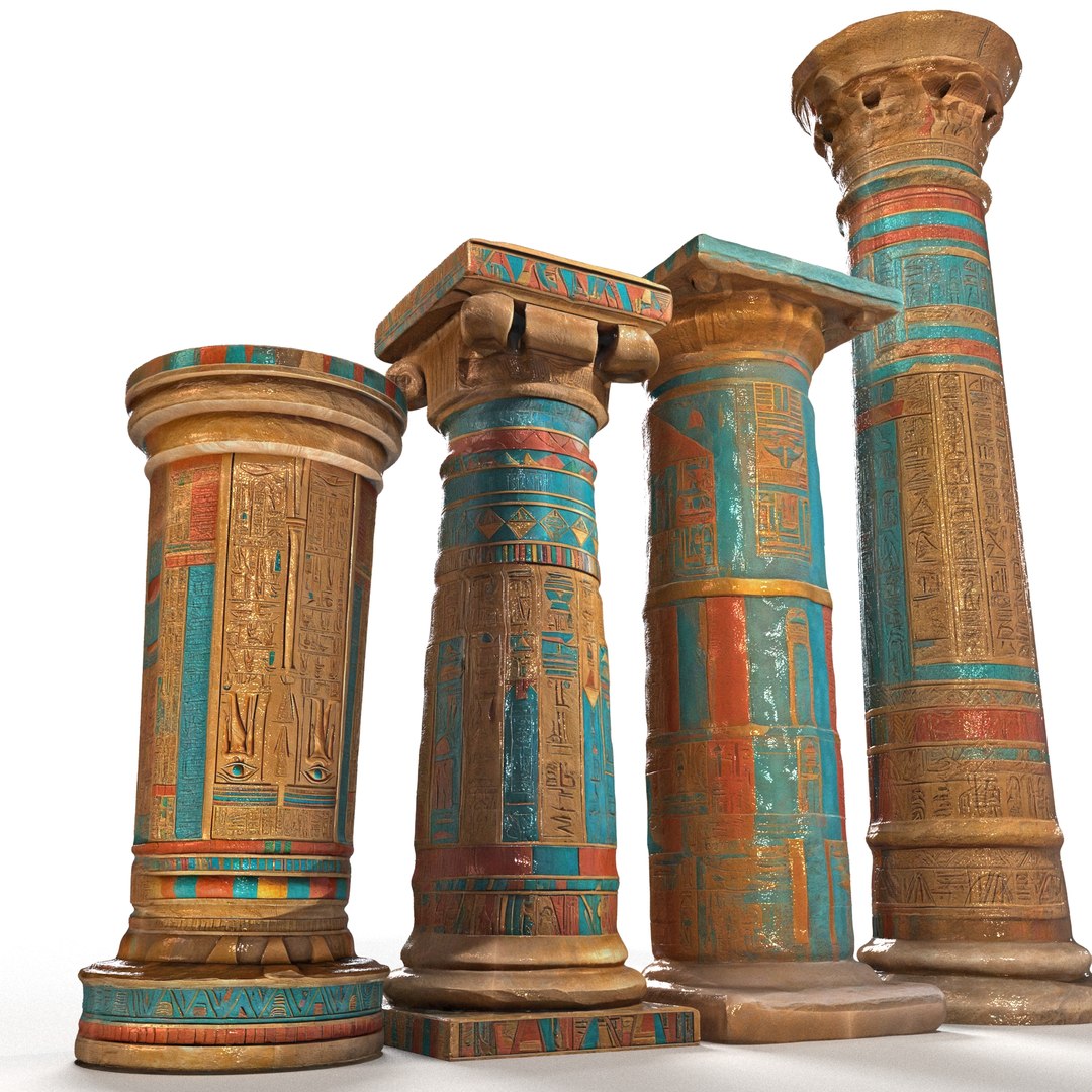 3D Model Ancient Egyptian Pillars Pack - TurboSquid 2307661