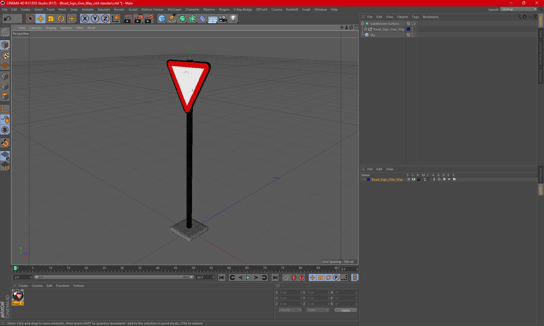 Road Sign Give Way Model - TurboSquid 2212162