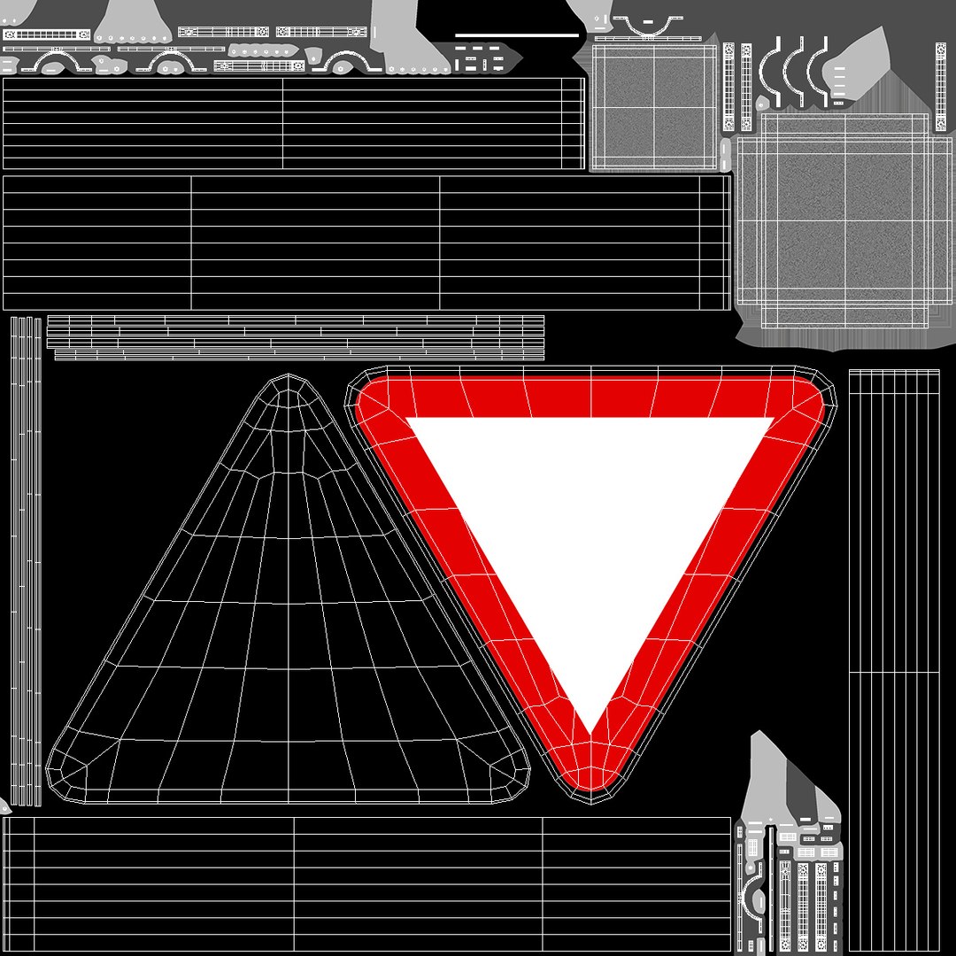 Road Sign Give Way Model - TurboSquid 2212162