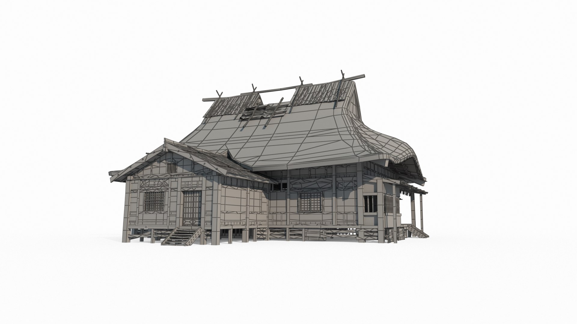 3D Asian Ancient Architecture Big House Model - TurboSquid 2341169