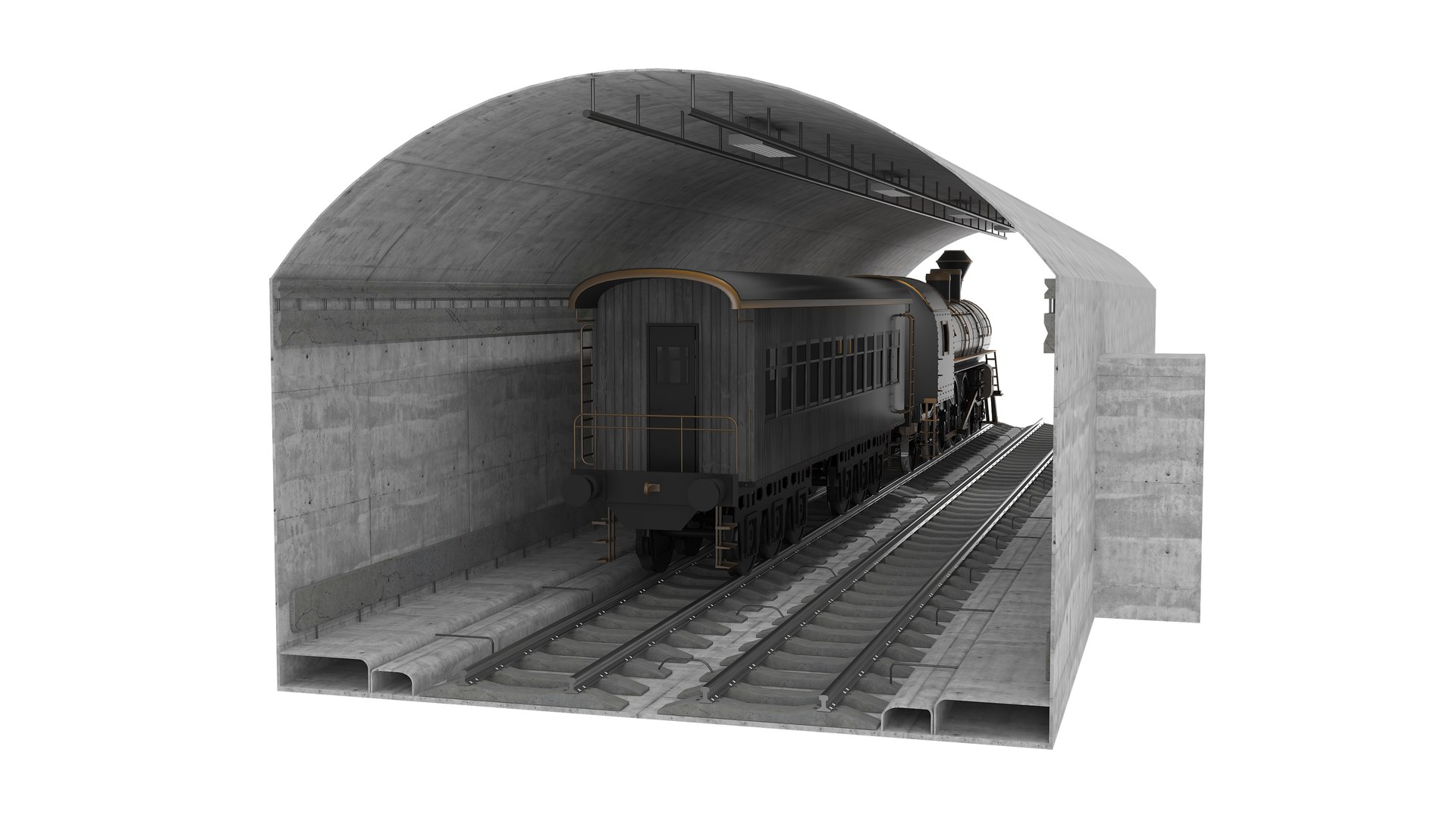 3D Subway Tunnel And Train - TurboSquid 2209835