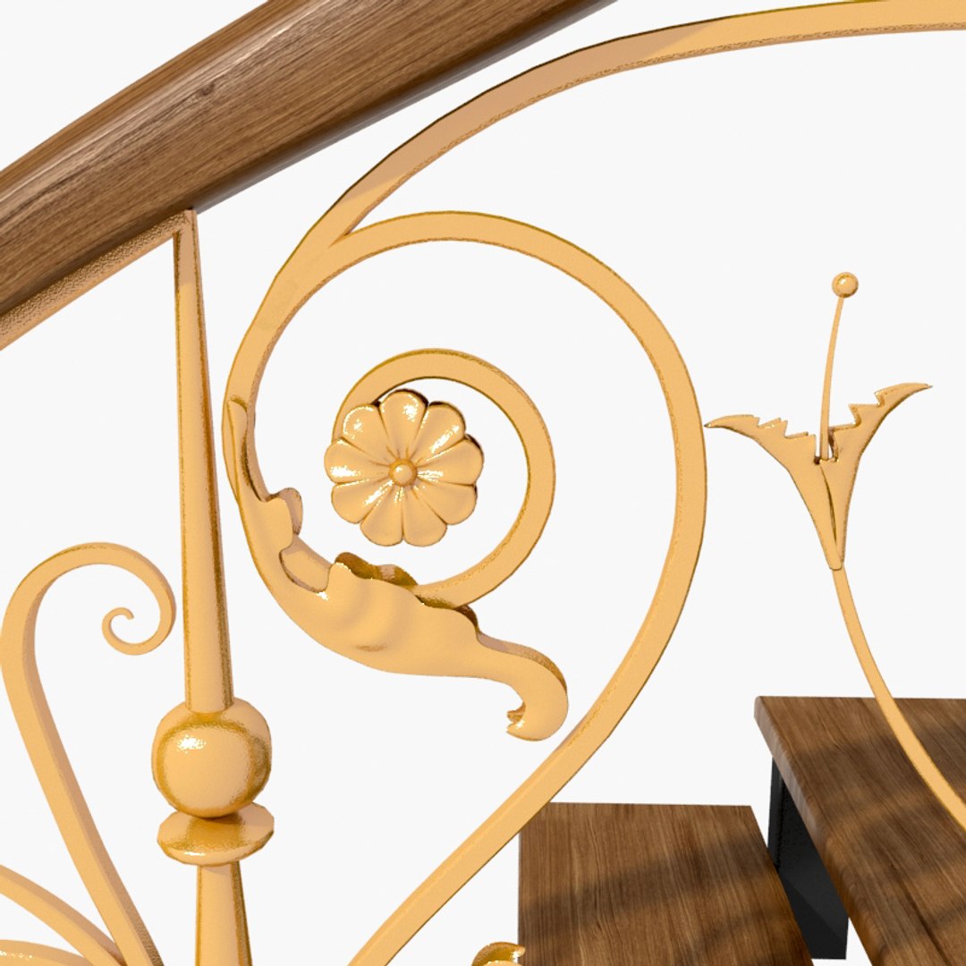 3d Wrought Iron Stair Railing Model