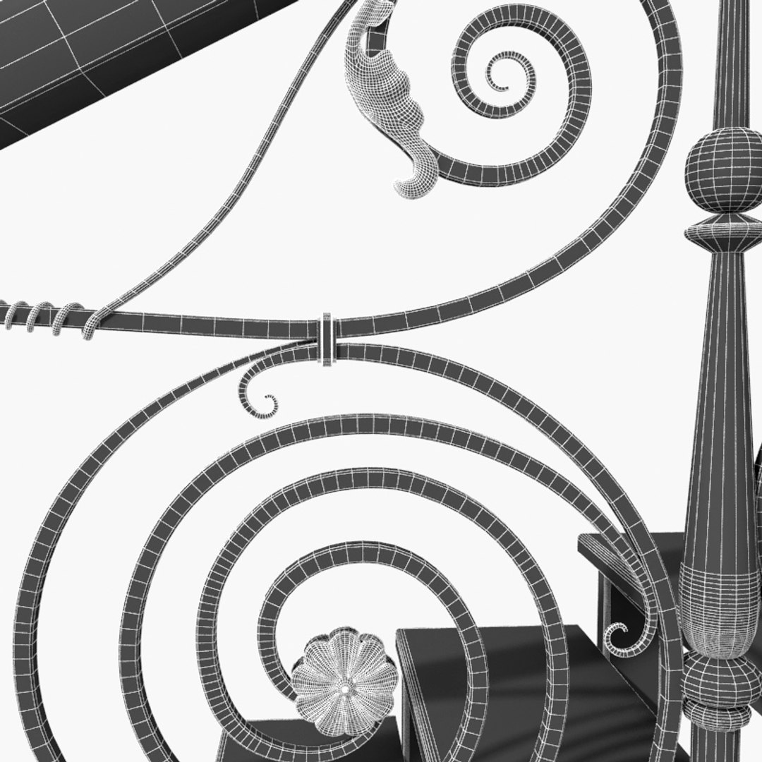 3d Wrought Iron Stair Railing Model