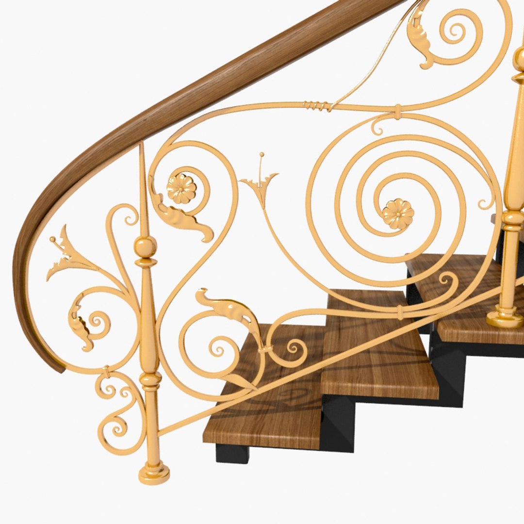 3d Wrought Iron Stair Railing Model