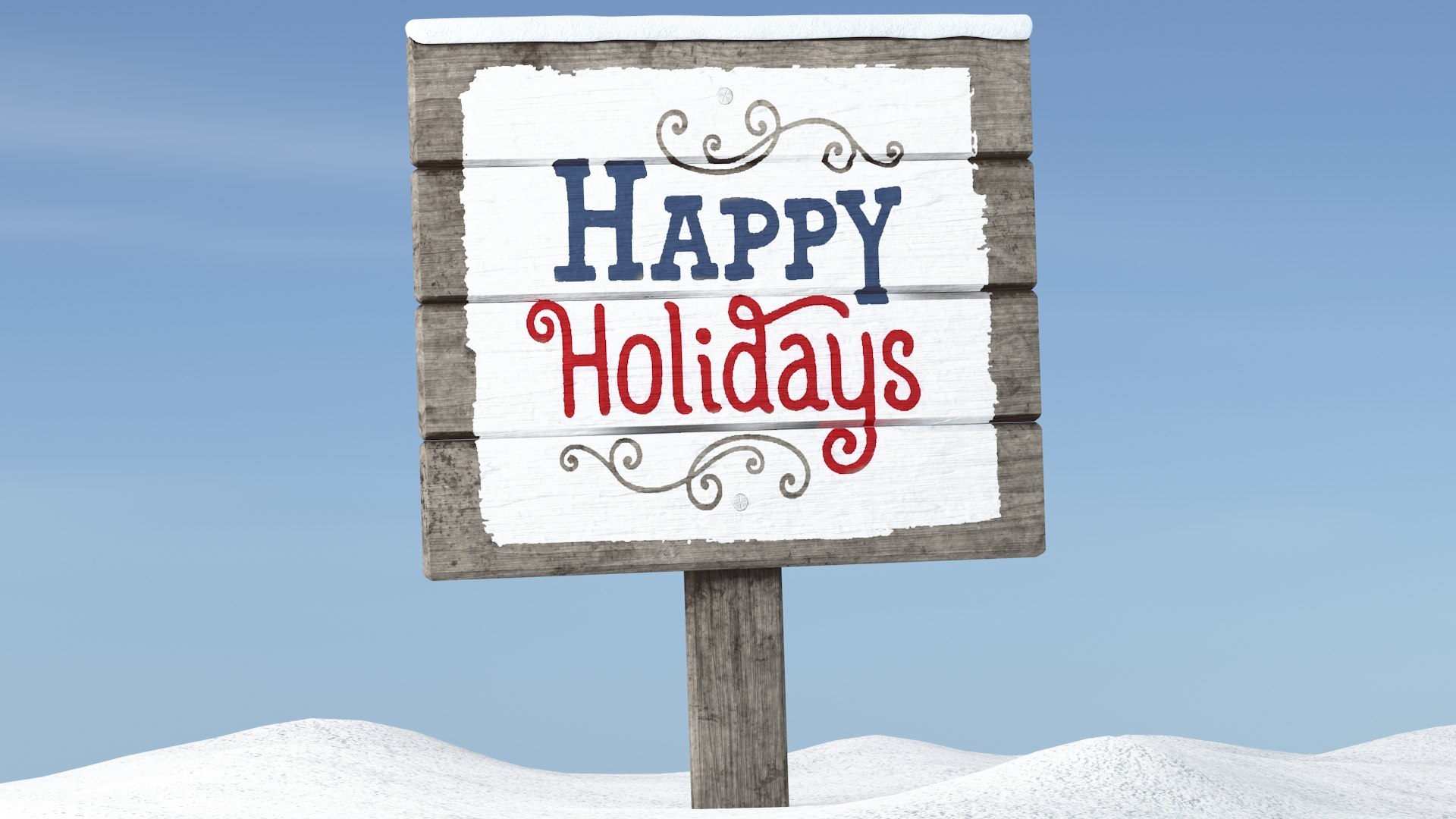 3D Model Happy Holidays Sign - TurboSquid 1995320