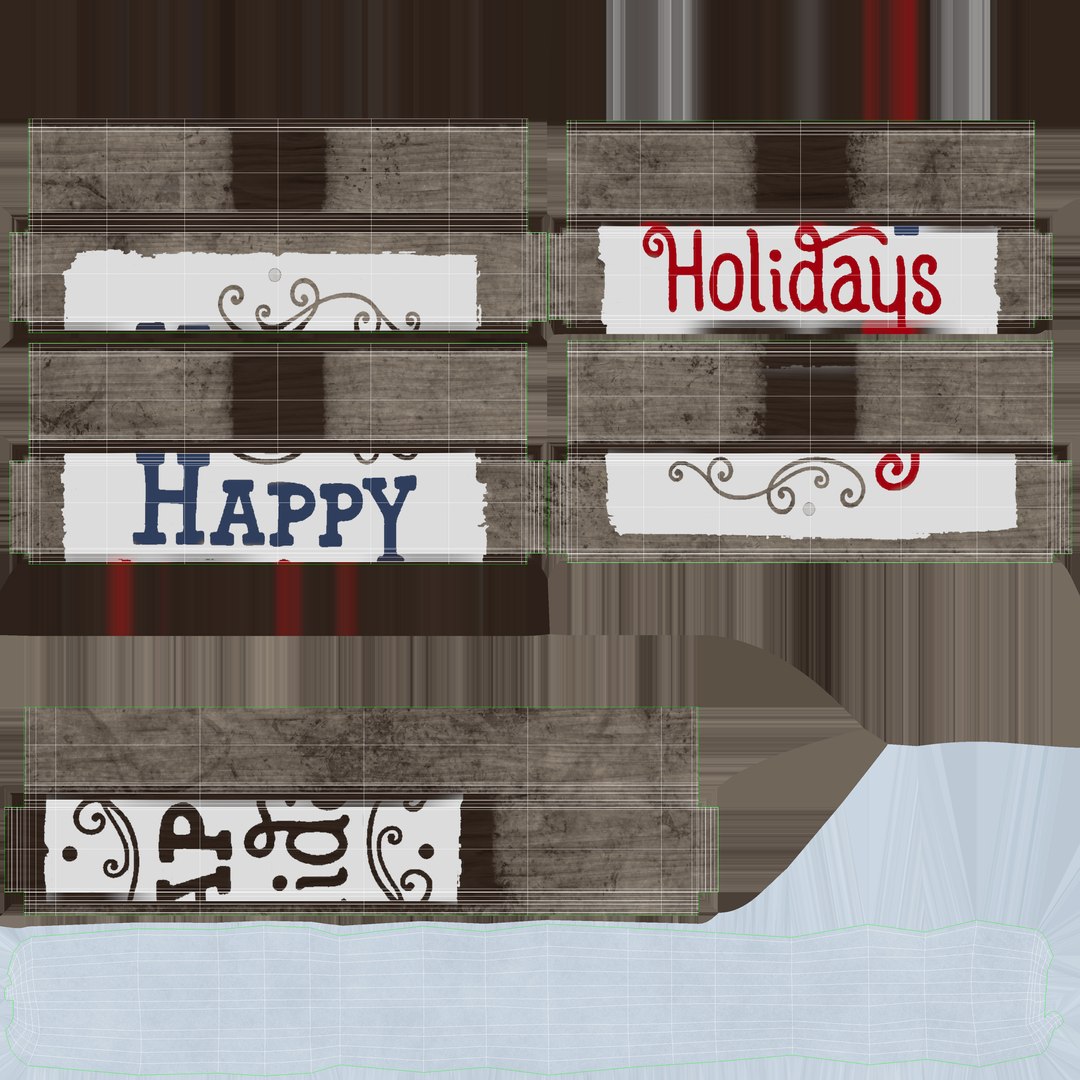 3D Model Happy Holidays Sign - TurboSquid 1995320