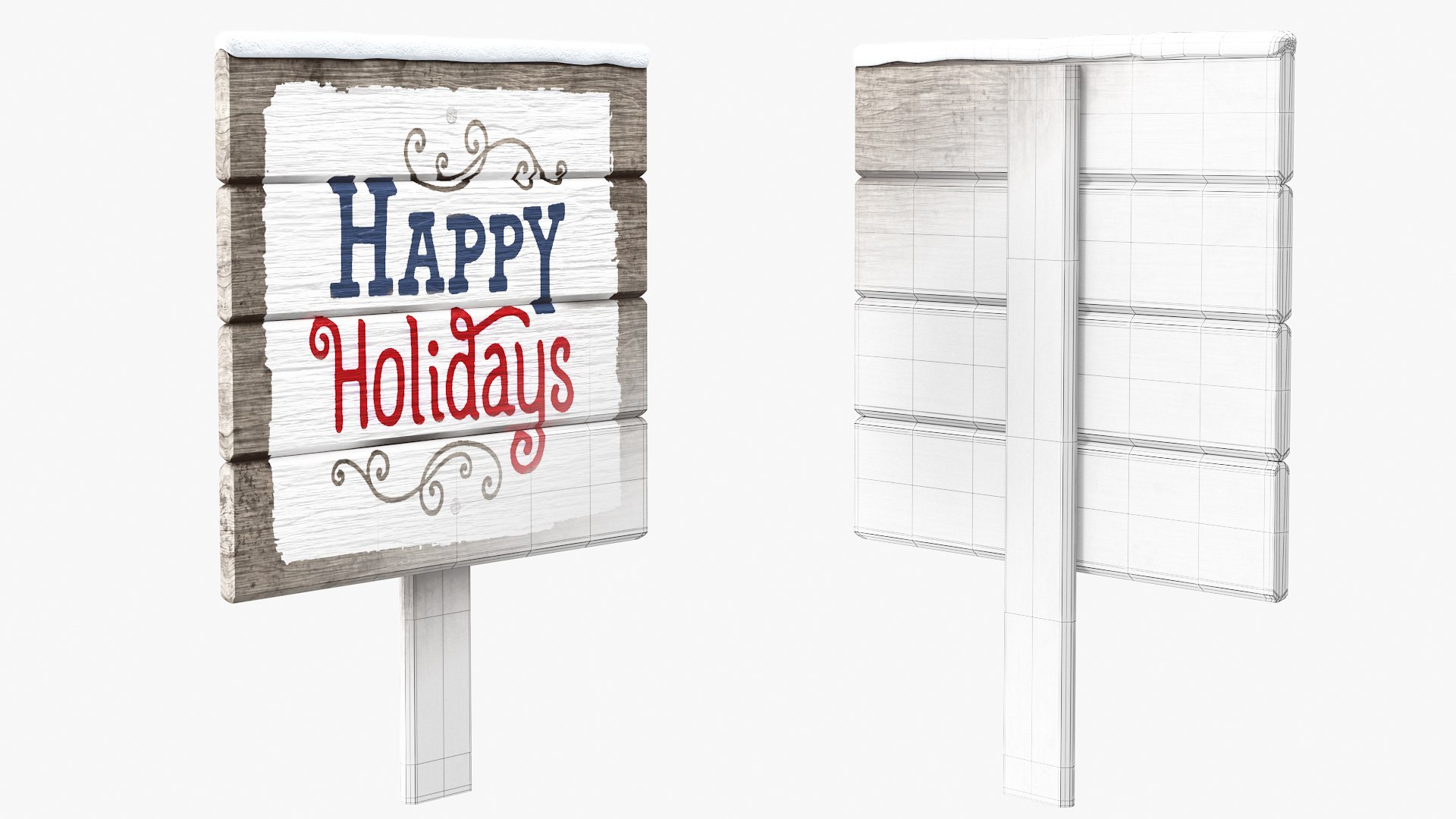 3D Model Happy Holidays Sign - TurboSquid 1995320