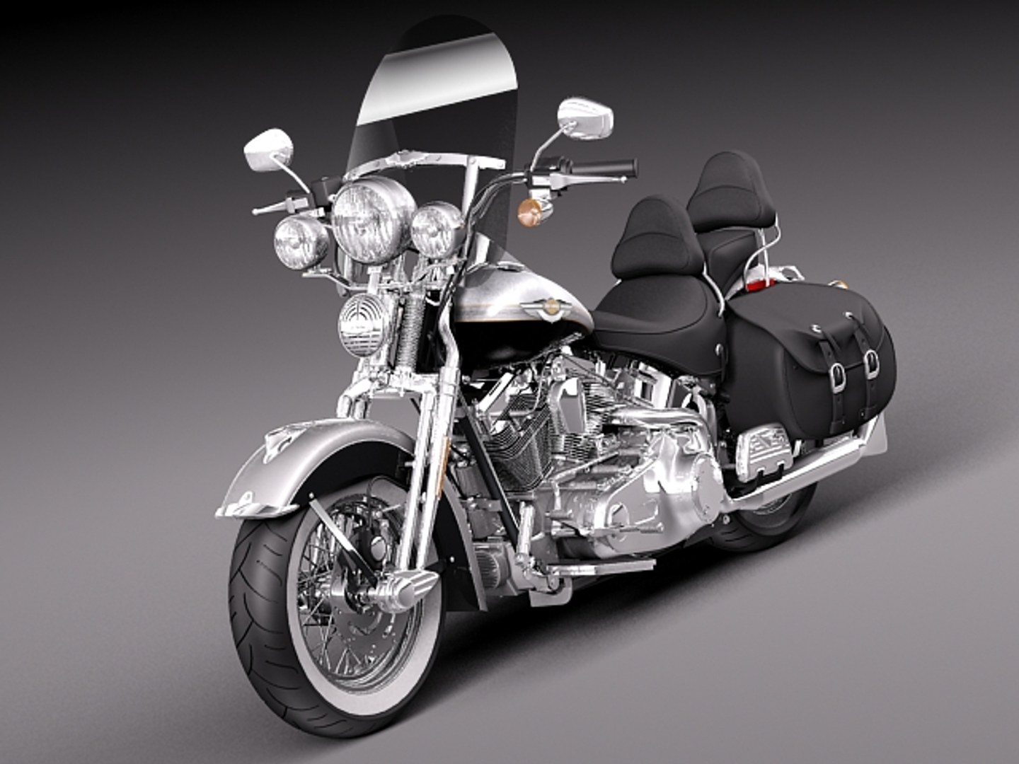 bike harley davidson heritage 3d model