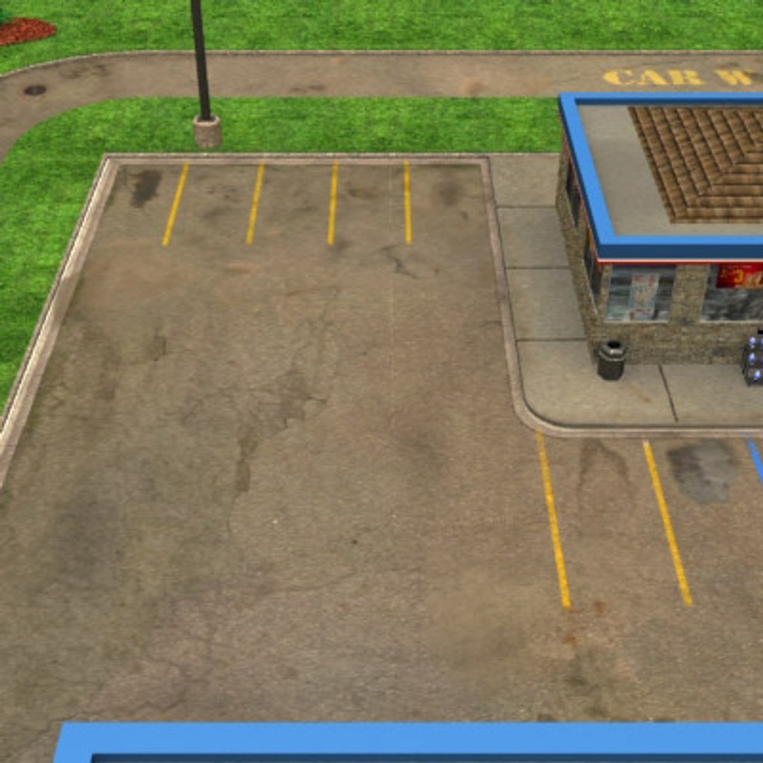 3d gas station convenience store model