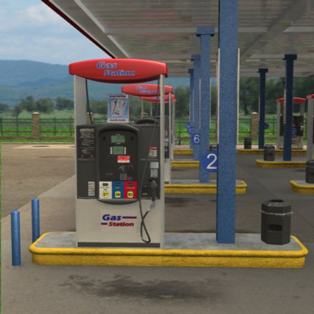 3d Gas Station Convenience Store Model
