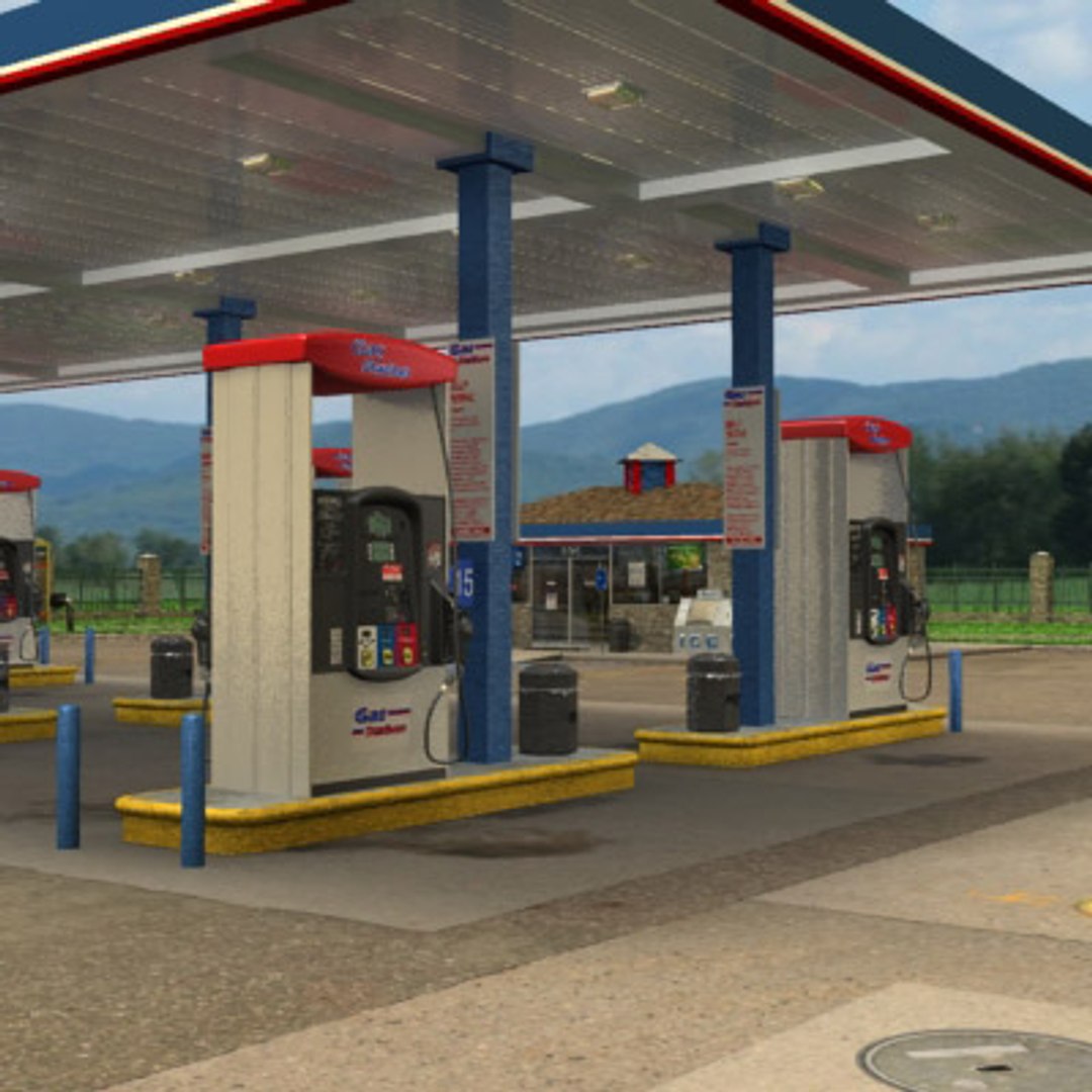 3d Gas Station Convenience Store Model