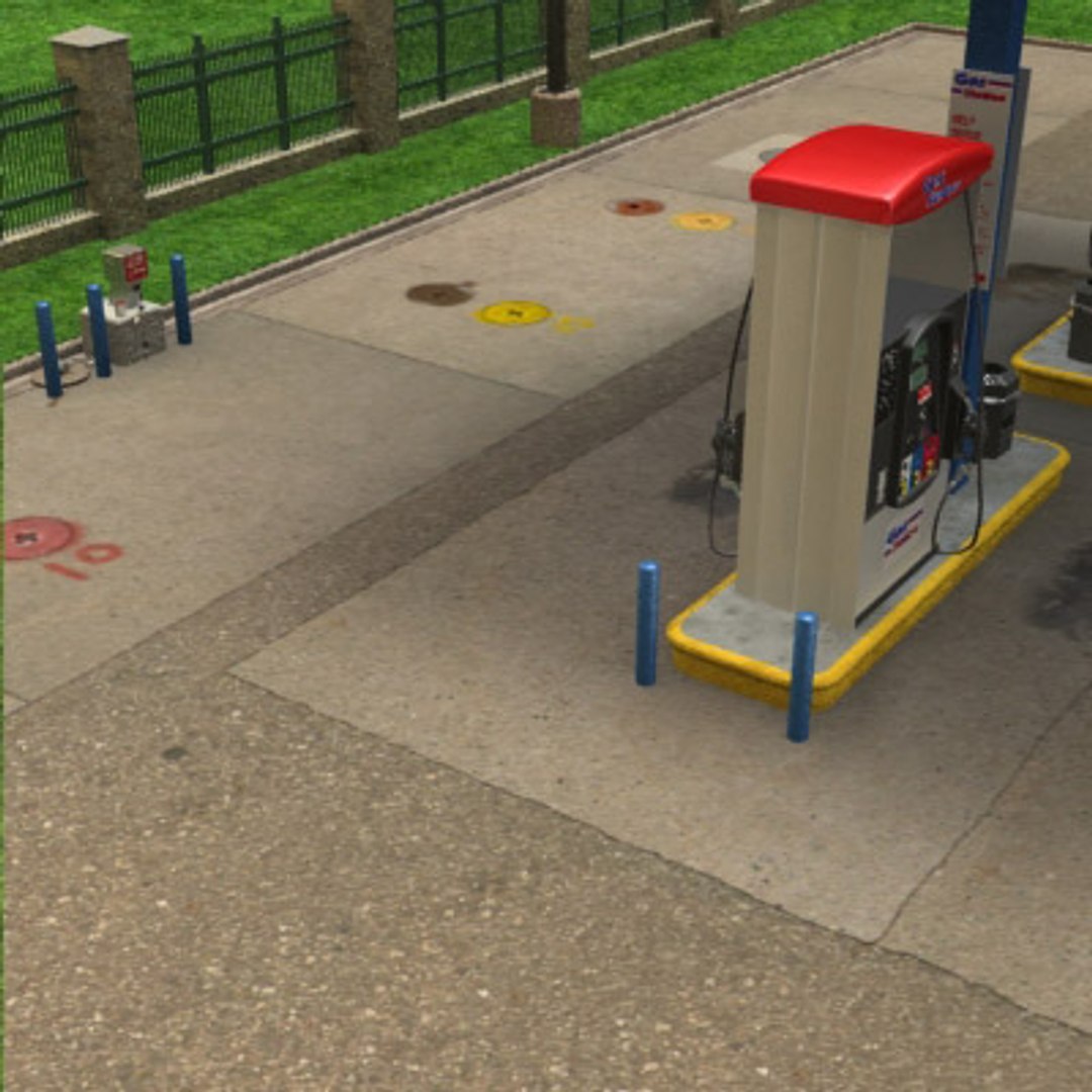 3d gas station convenience store model