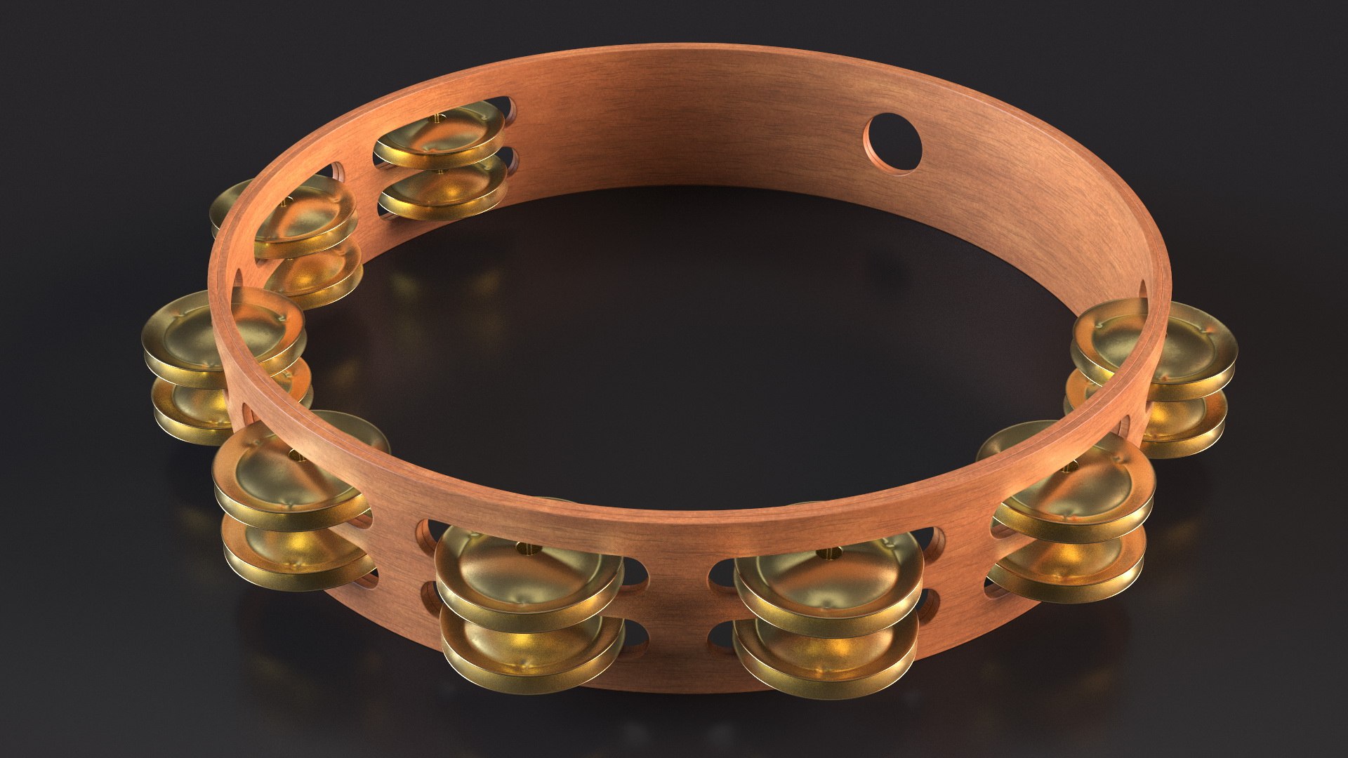 Tambourine Headless Double Row Jingles Model - TurboSquid 2133385