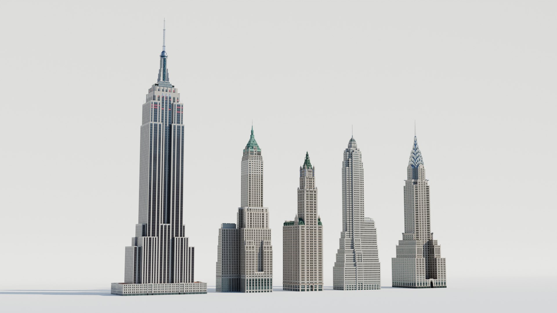 3D Tall Old Skyscrapers New York City - TurboSquid 1944804